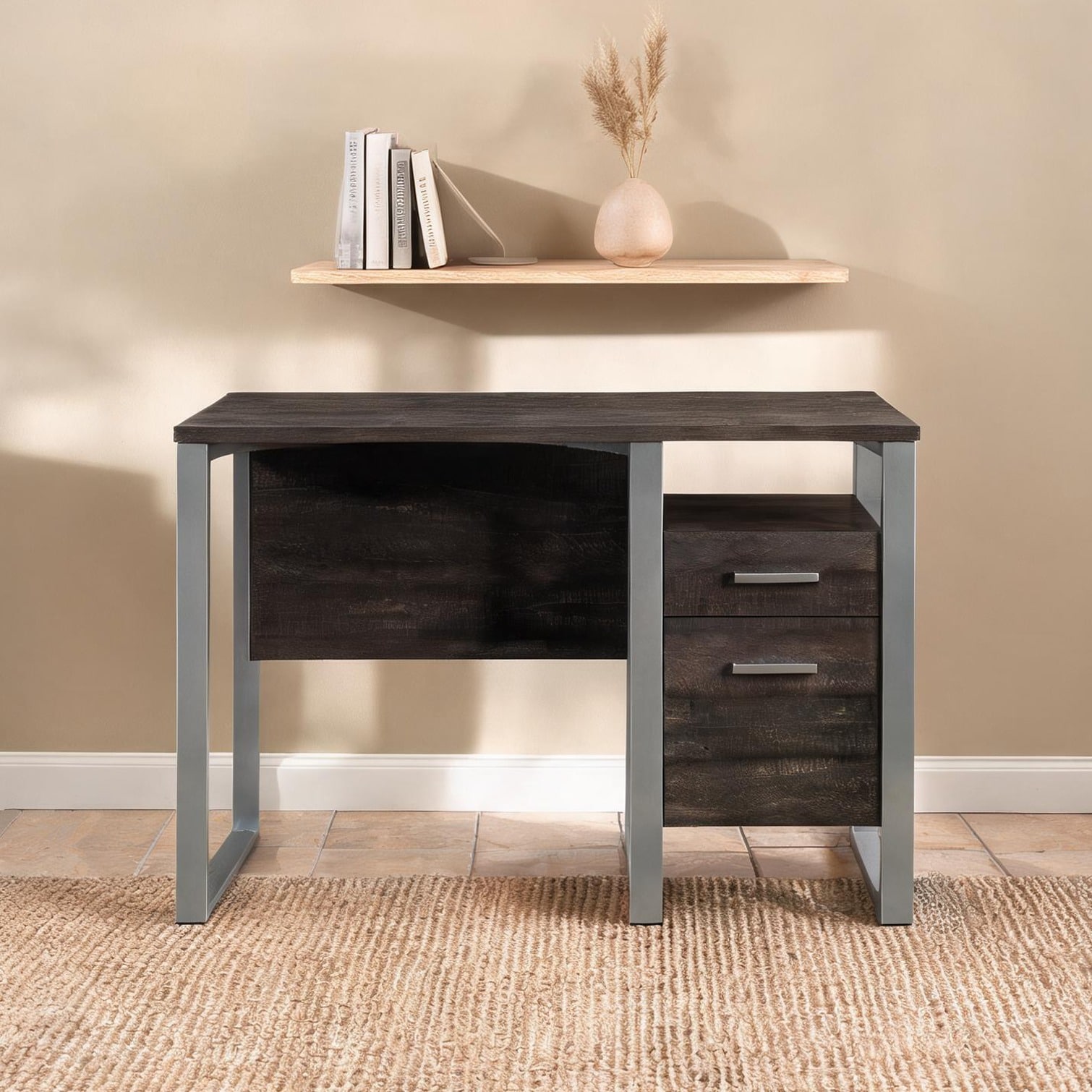 Watnature Engineered Wood Writing Desk with Drawers Compact Workspace ...