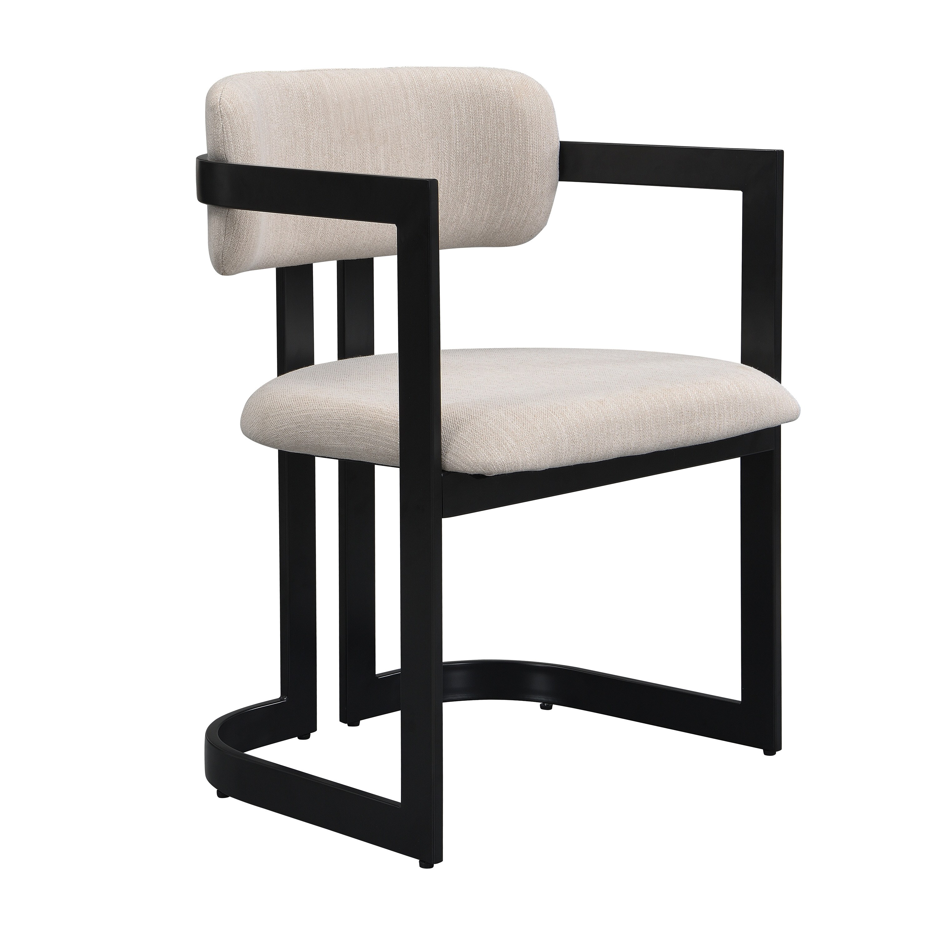 LOVMOR Upholstered Dining Chairs Set of 2 Fabric Armchairs with Beige ...