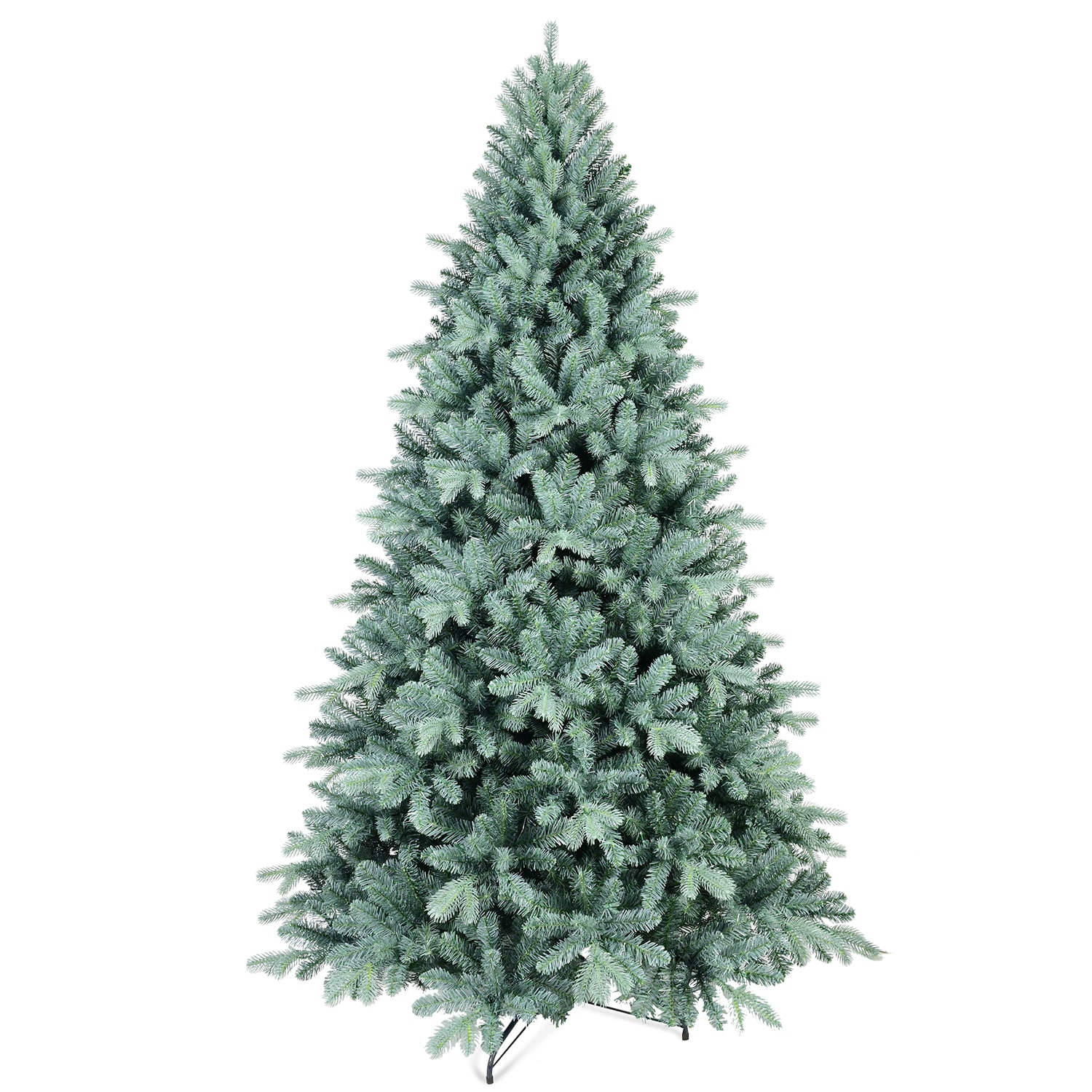 VEELIKE 8ft Artificial Blue green Tint Christmas Tree with 2458 PE PVC ...