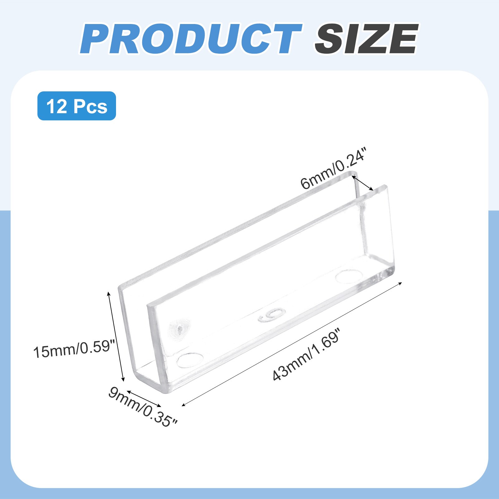 Unique Bargains 24pcs Plastic Glass Connector Suitable for 6mm Thick ...