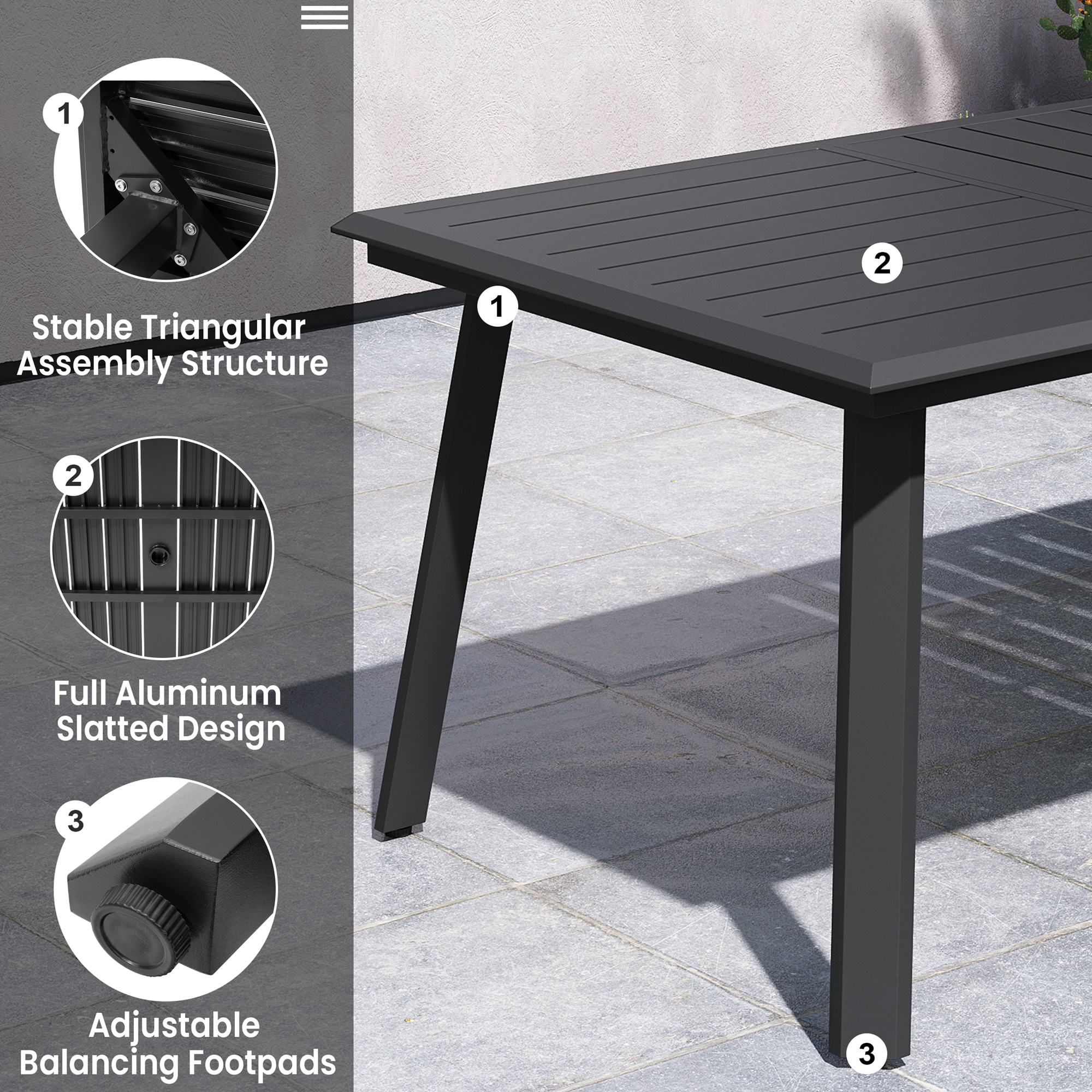 Crestlive Products 94-in Large Patio All-Aluminum Rust-Resistant ...
