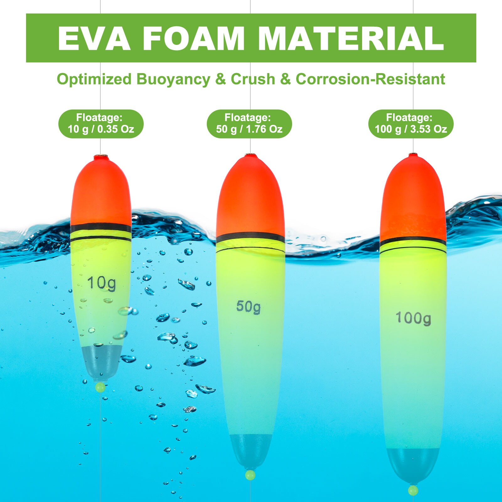 Unique Bargains Fishing Slip Bobbers EVA Foam Bobbers Slip Floats with ...