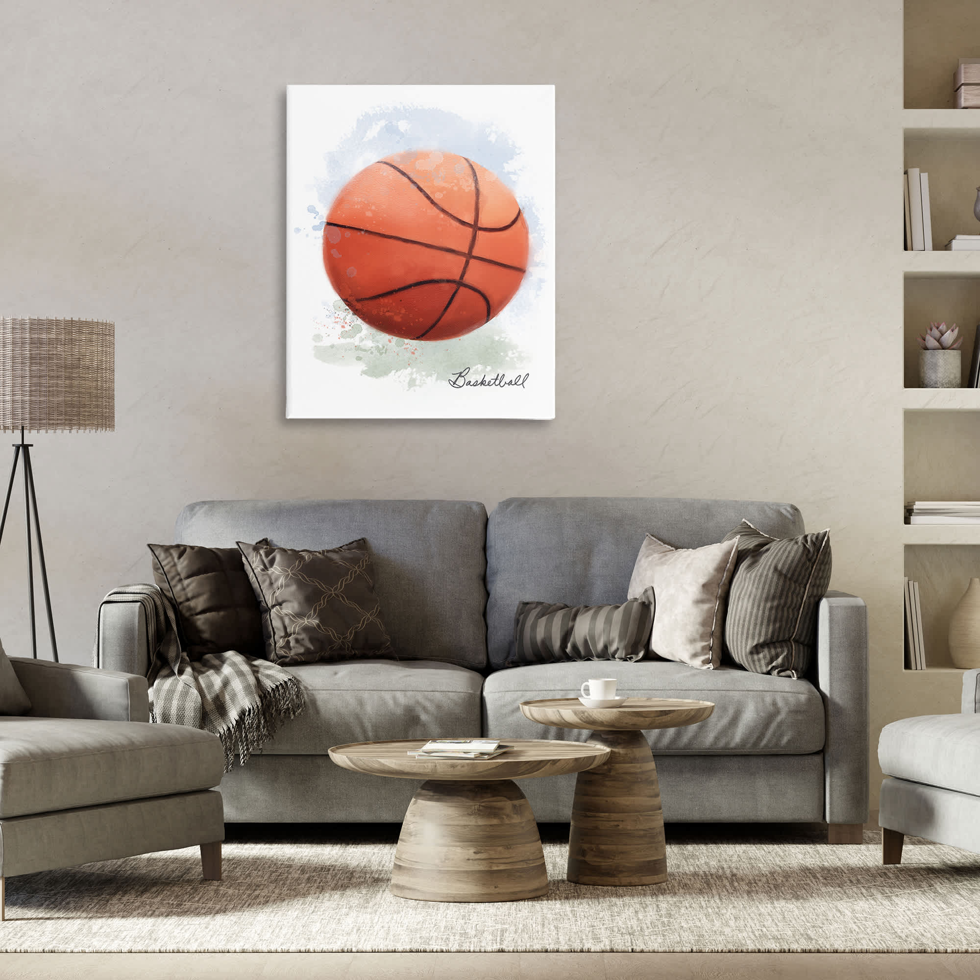 Stupell Industries Soft Pastel Basketball Canvas Wall Art By Matthew ...