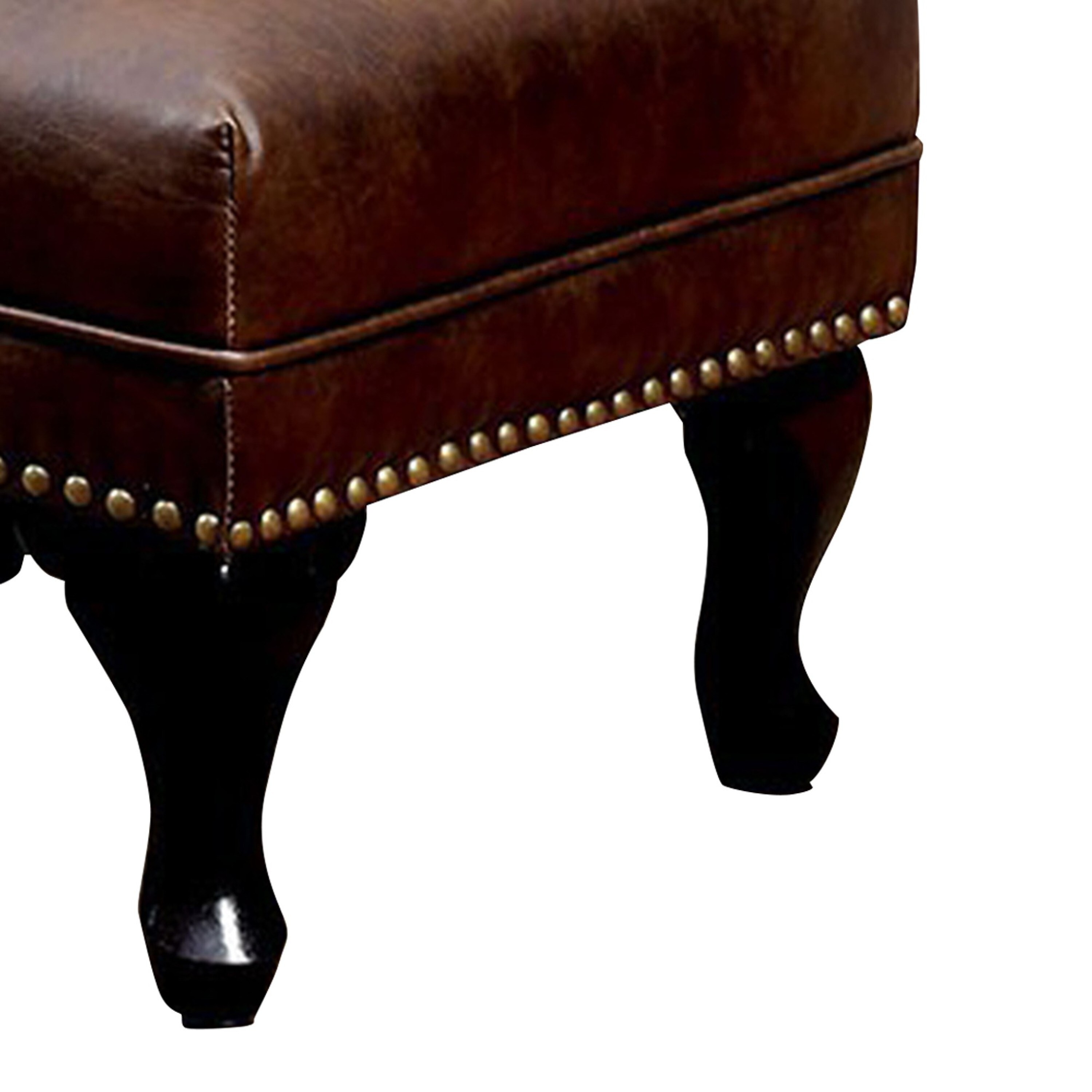 Benzara Modern Rustic Brown Faux leather Ottoman in the Ottomans ...