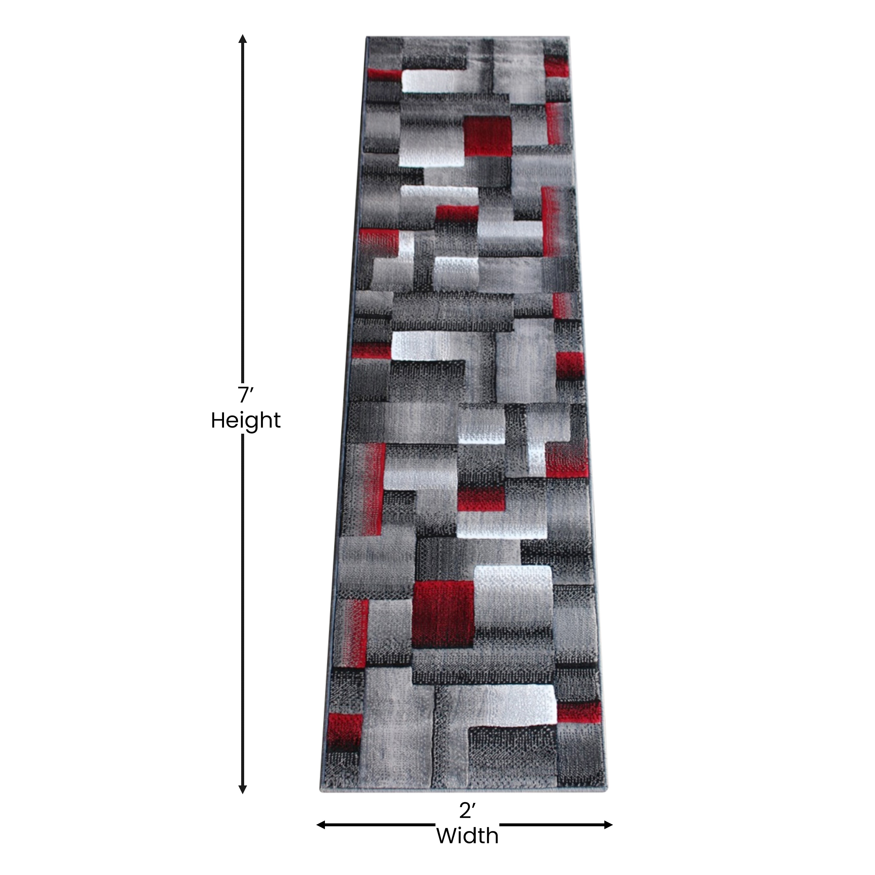 Emma + Oliver Malaga 2x7 Modern Cubist Olefin Accent Runner Rug in ...