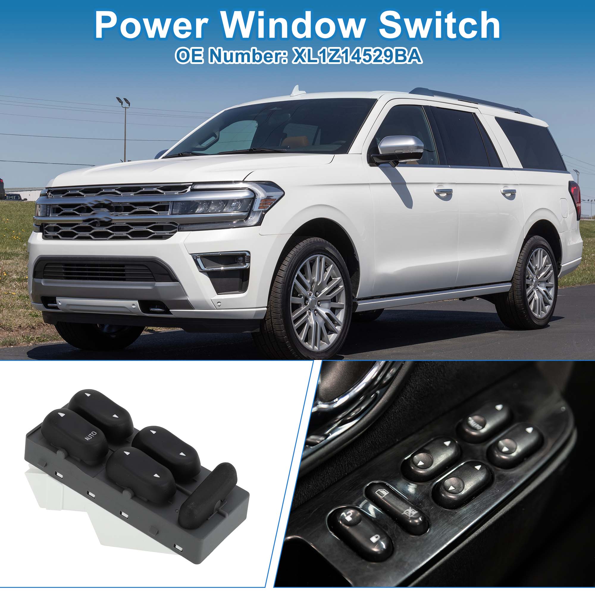 Unique Bargains Power Window Switch No.XL1Z14529BA Window Control ...