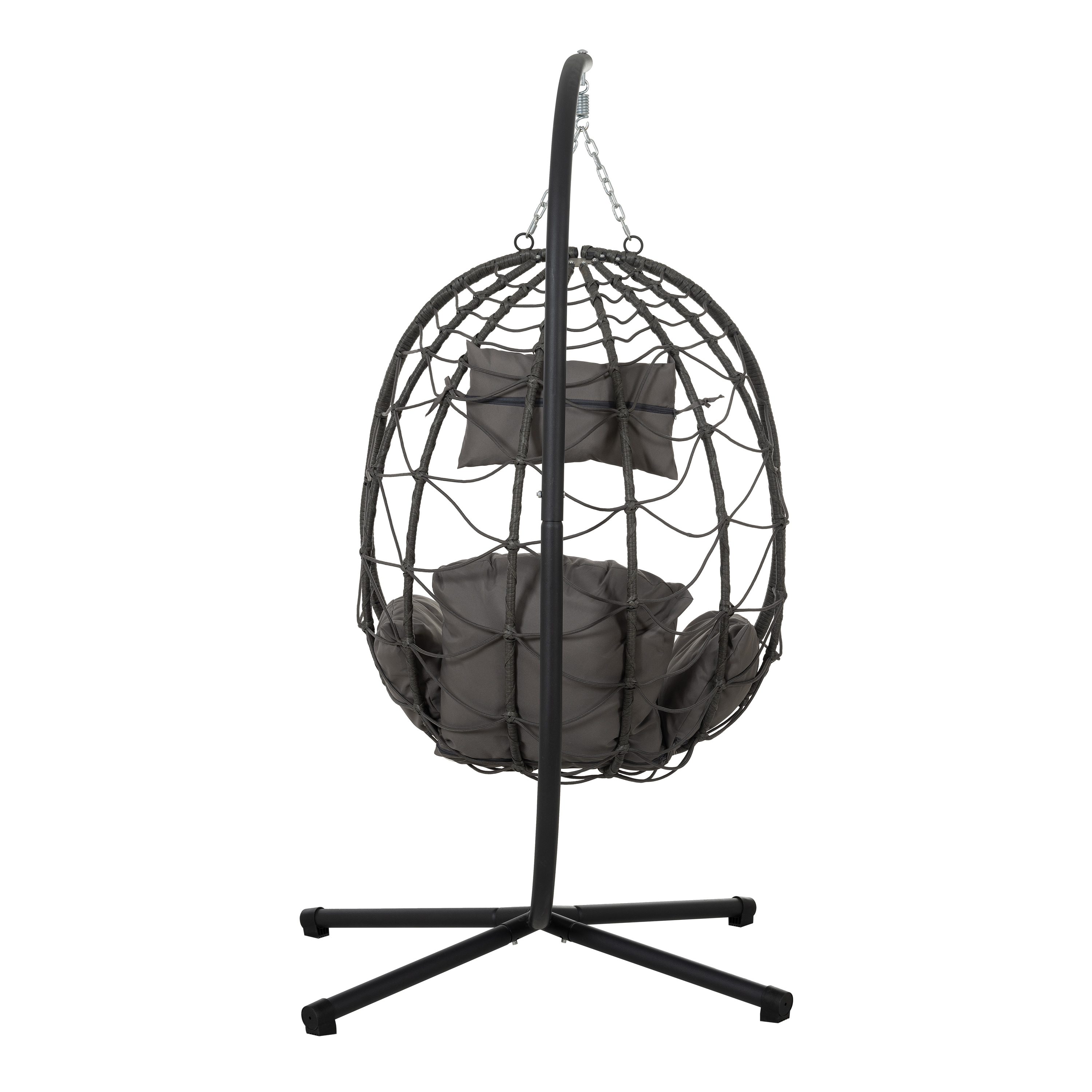Nestfair Egg Chair 1 -person Black Steel Outdoor Swing in the Porch ...