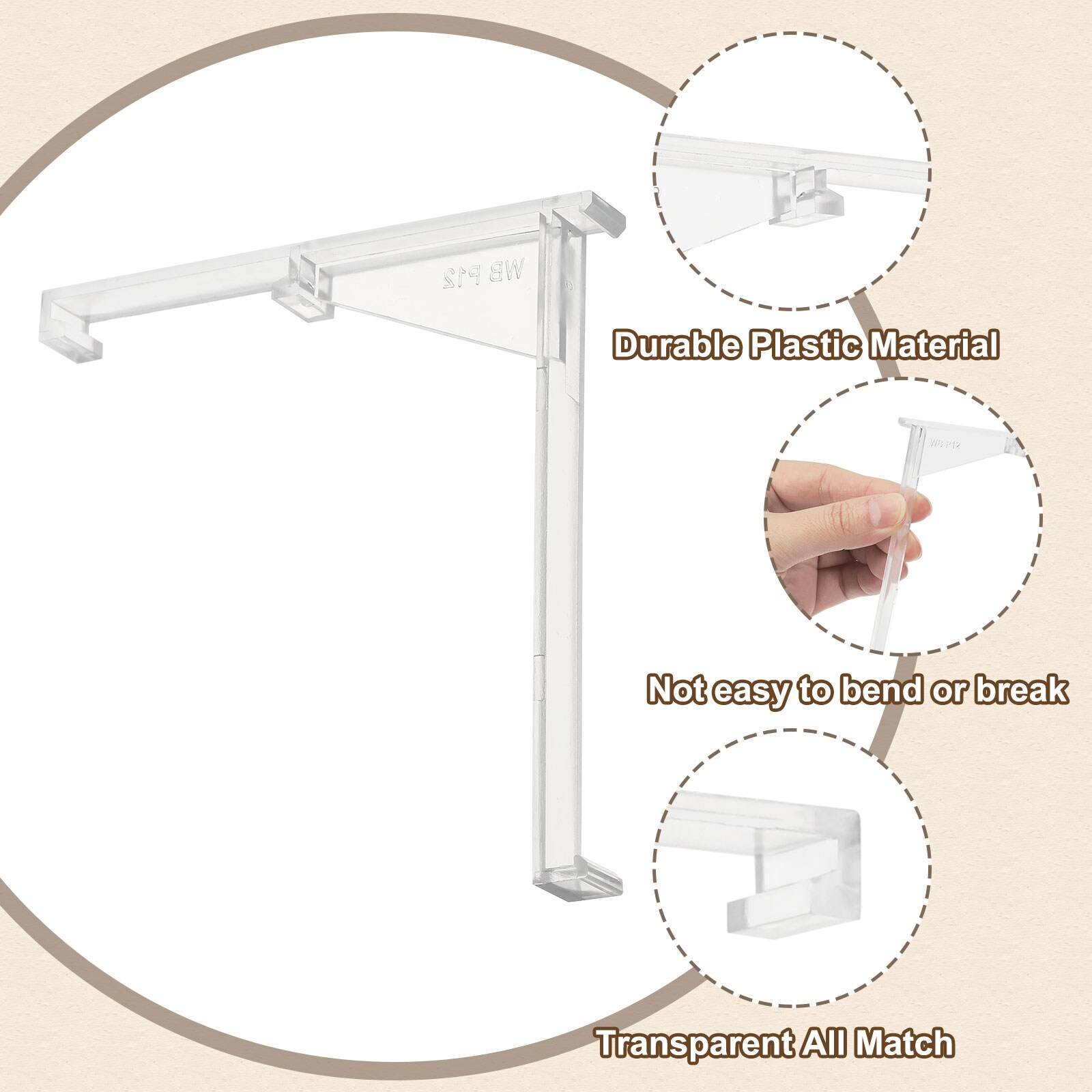 Unique Bargains 12pcs Valance Clips 3.5-Inch Vertical Clear Plastic ...