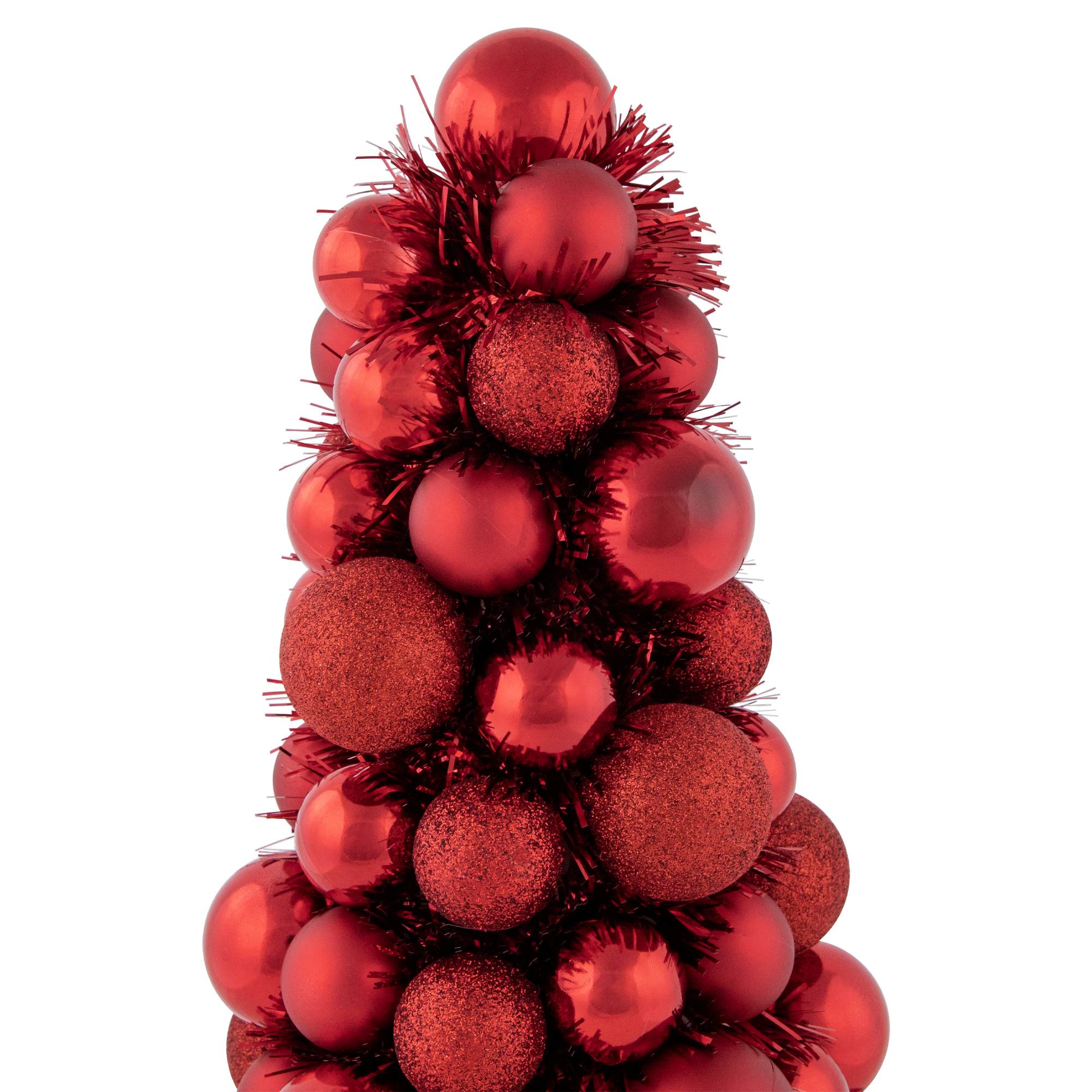 Northlight 3-Finish Shatterproof Ball Christmas Tree with Tinsel - 15. ...