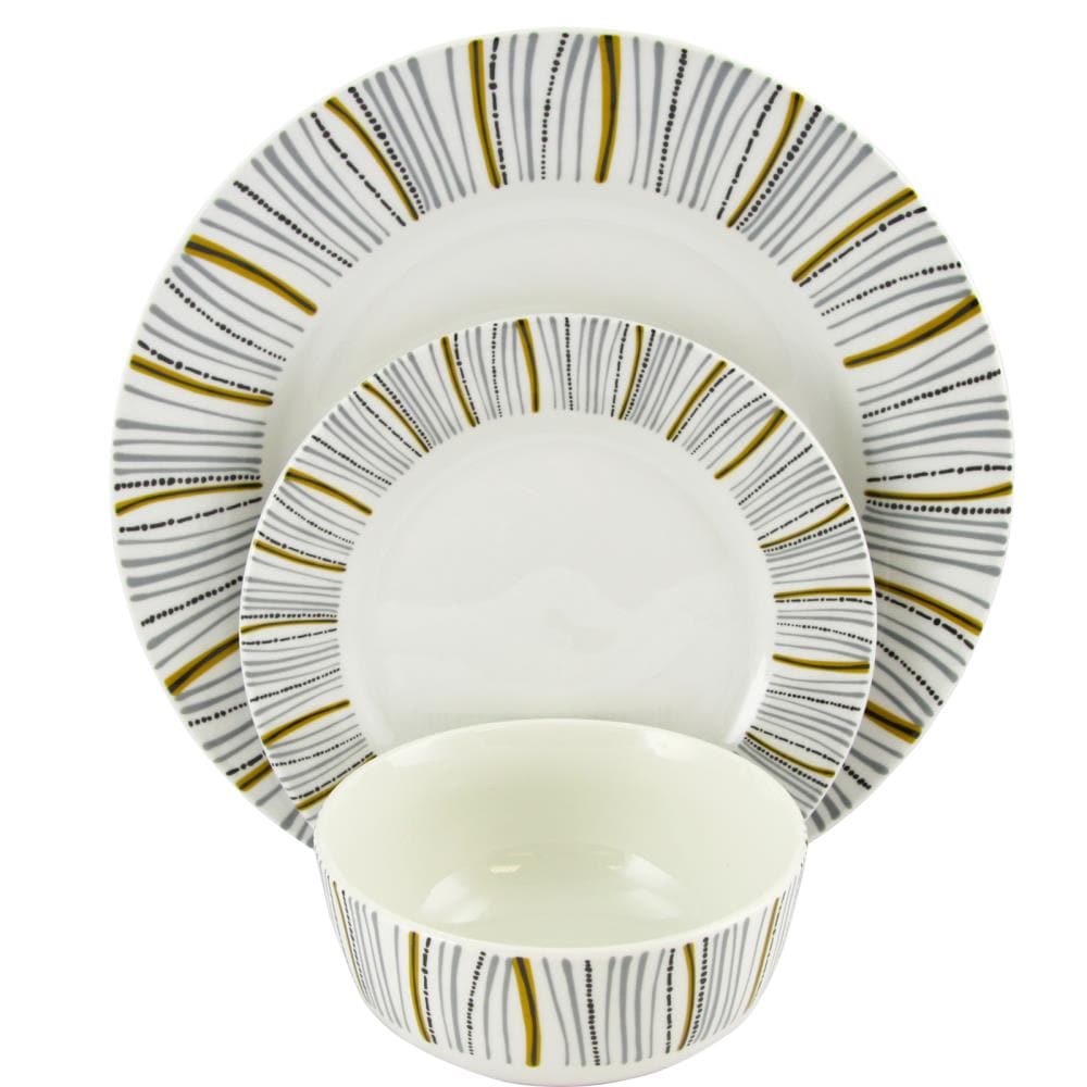 Gibson Home 12 -Piece Ceramic Dinnerware in the Dinnerware department ...