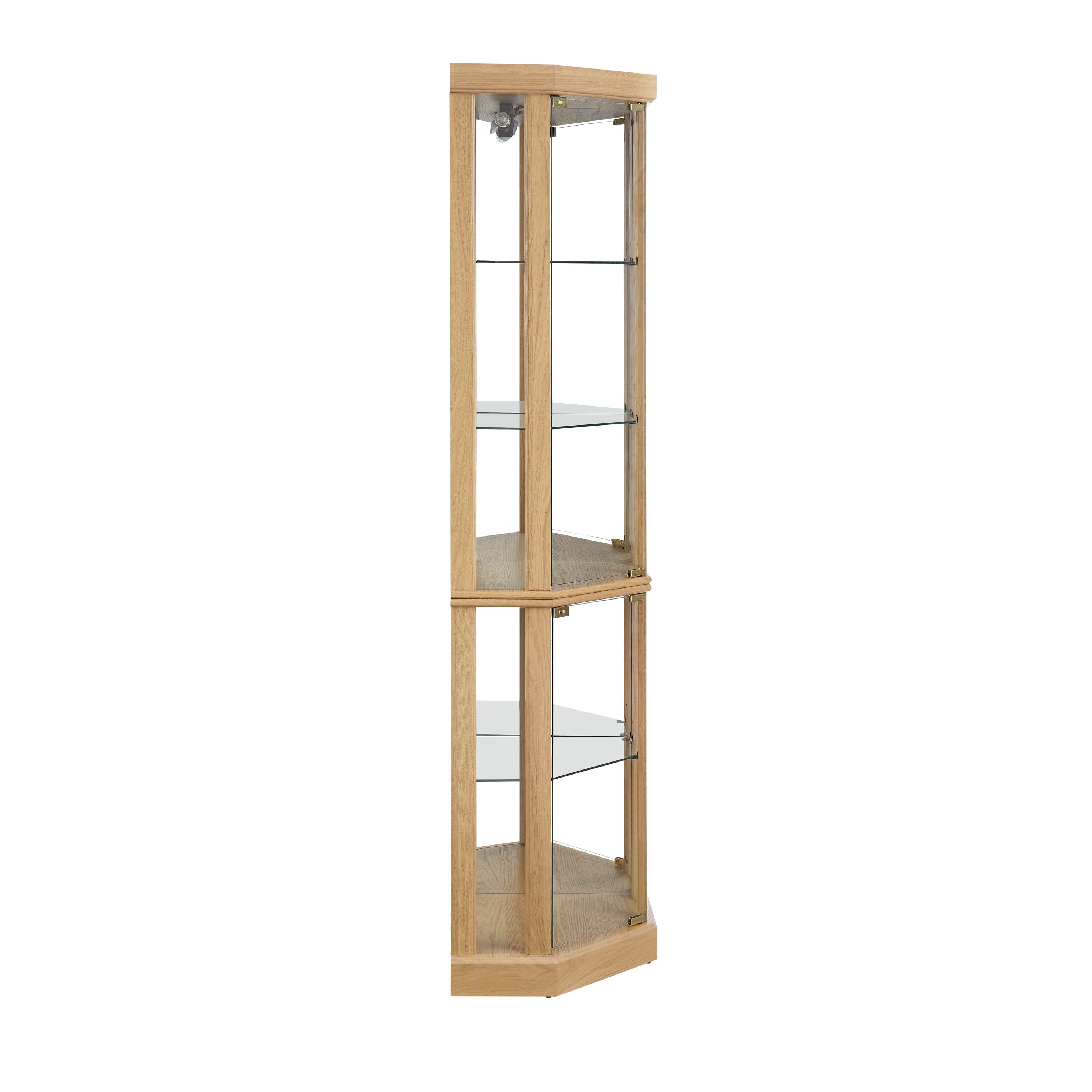 LOVMOR Lighted Corner Curio Cabinet Elegant Glass Display Case for ...