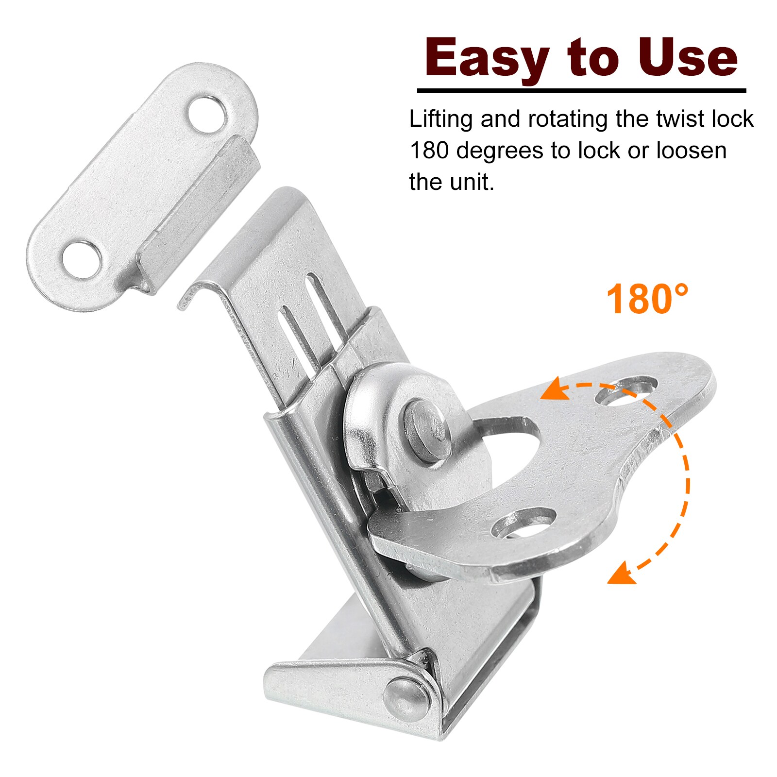 Unique Bargains 2pcs Butterfly Twist Latch 2 Inch Stainless Steel ...