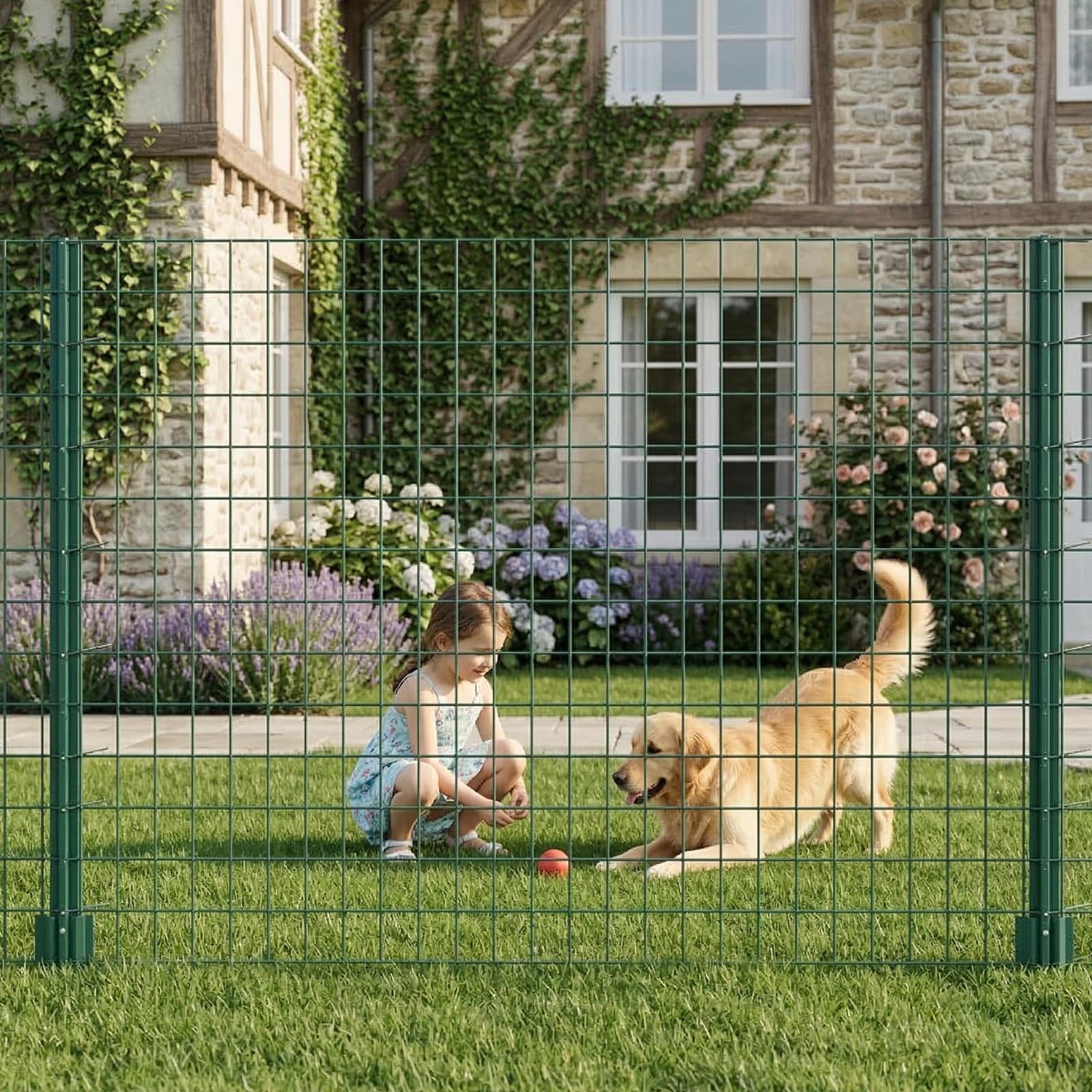 DOCRED Galvanized Steel Welded Wire Garden Fence 45.3 Inch x 50FT ...