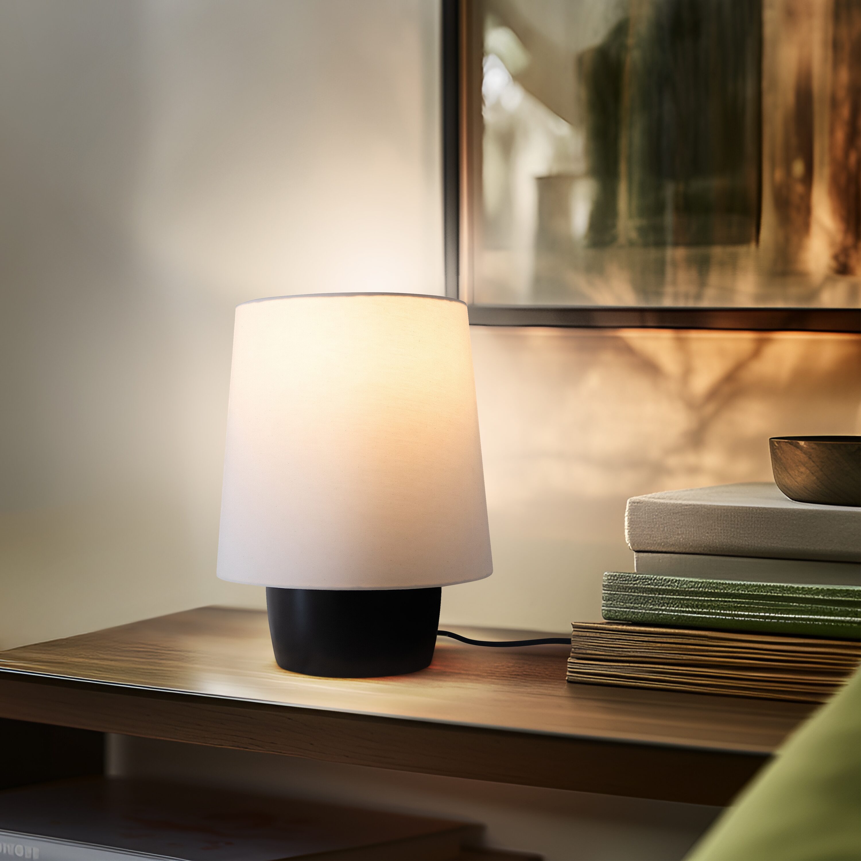 Brightech 14-in Dan Black Ceramic LED Table Lamp in the Table Lamps ...
