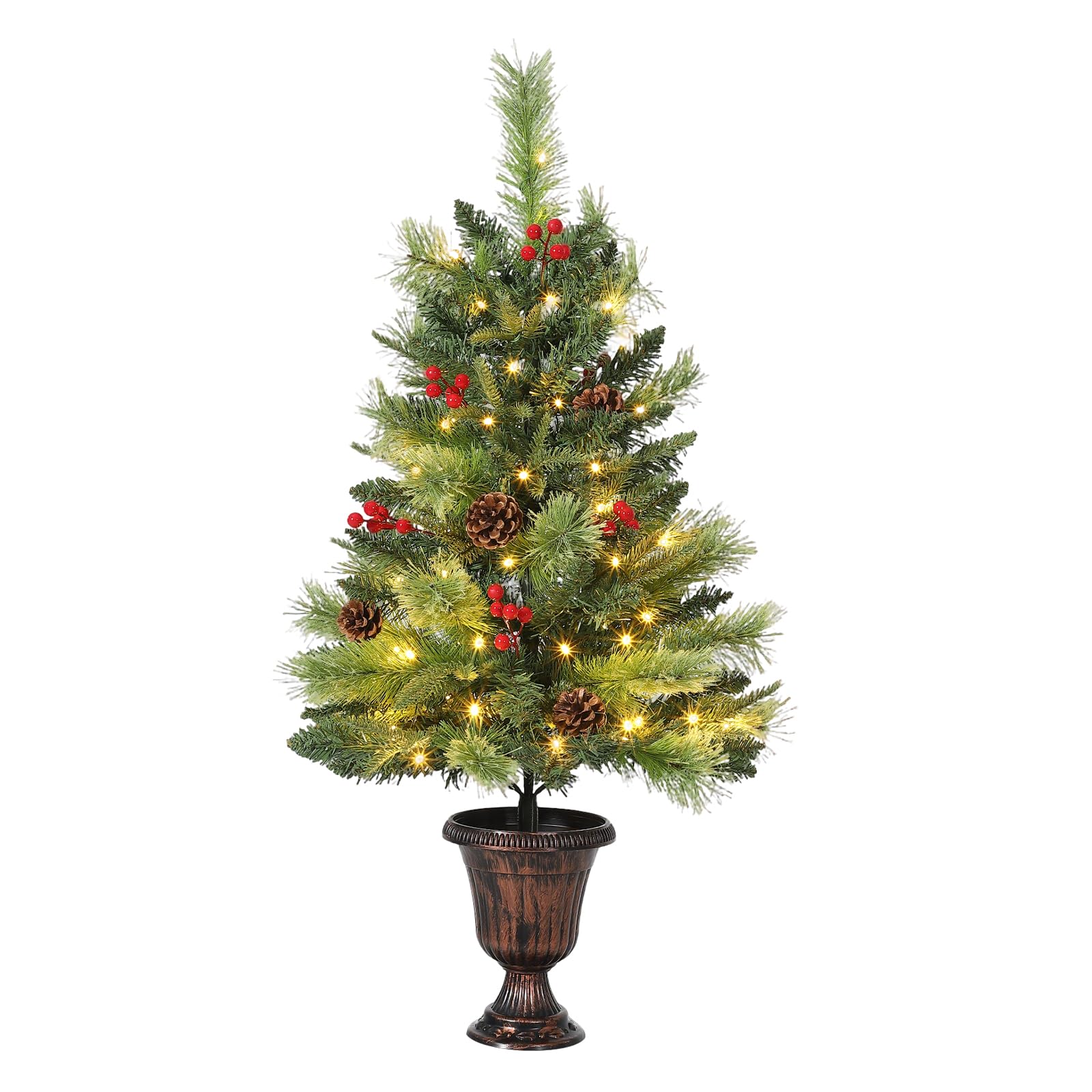 Garvee 3Ft Premium Artificial Christmas Tree Potted Tabletop Set ...