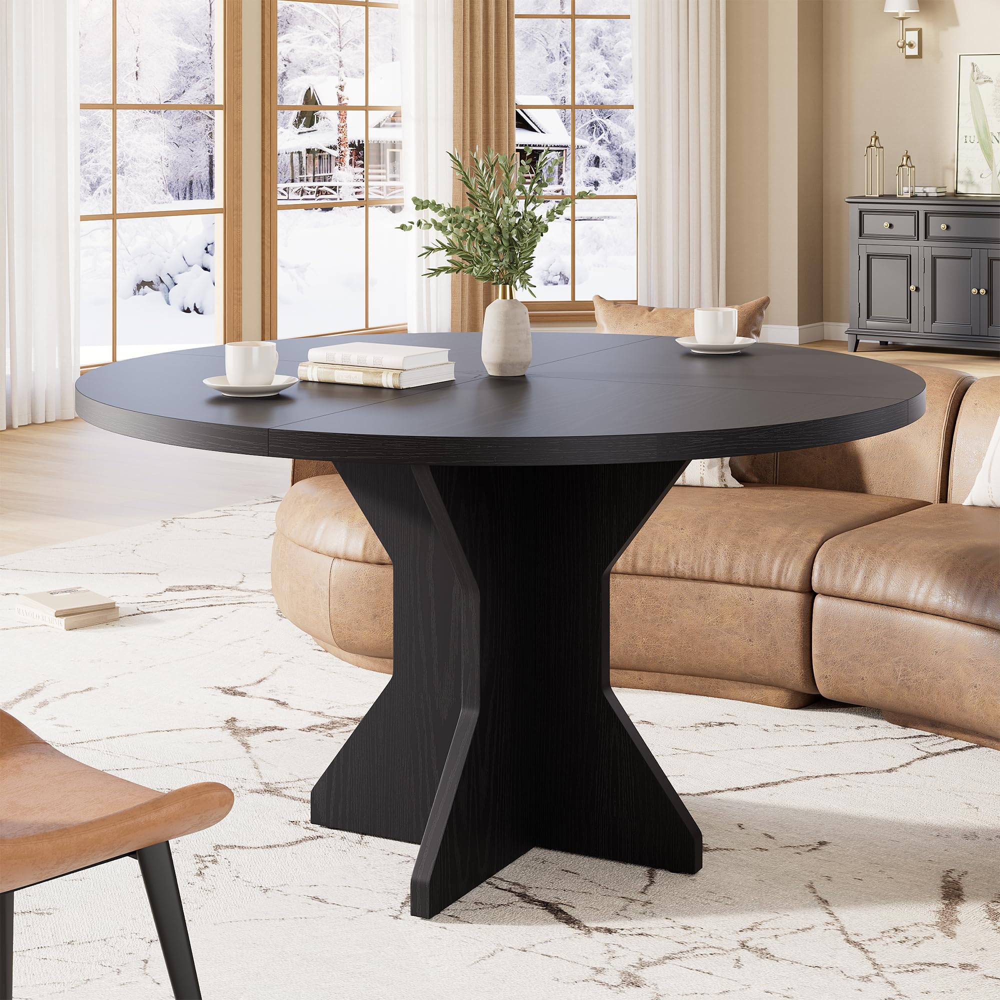 GarveeLife Round Dining Table Set for 4 Dining Room Table with Wooden ...