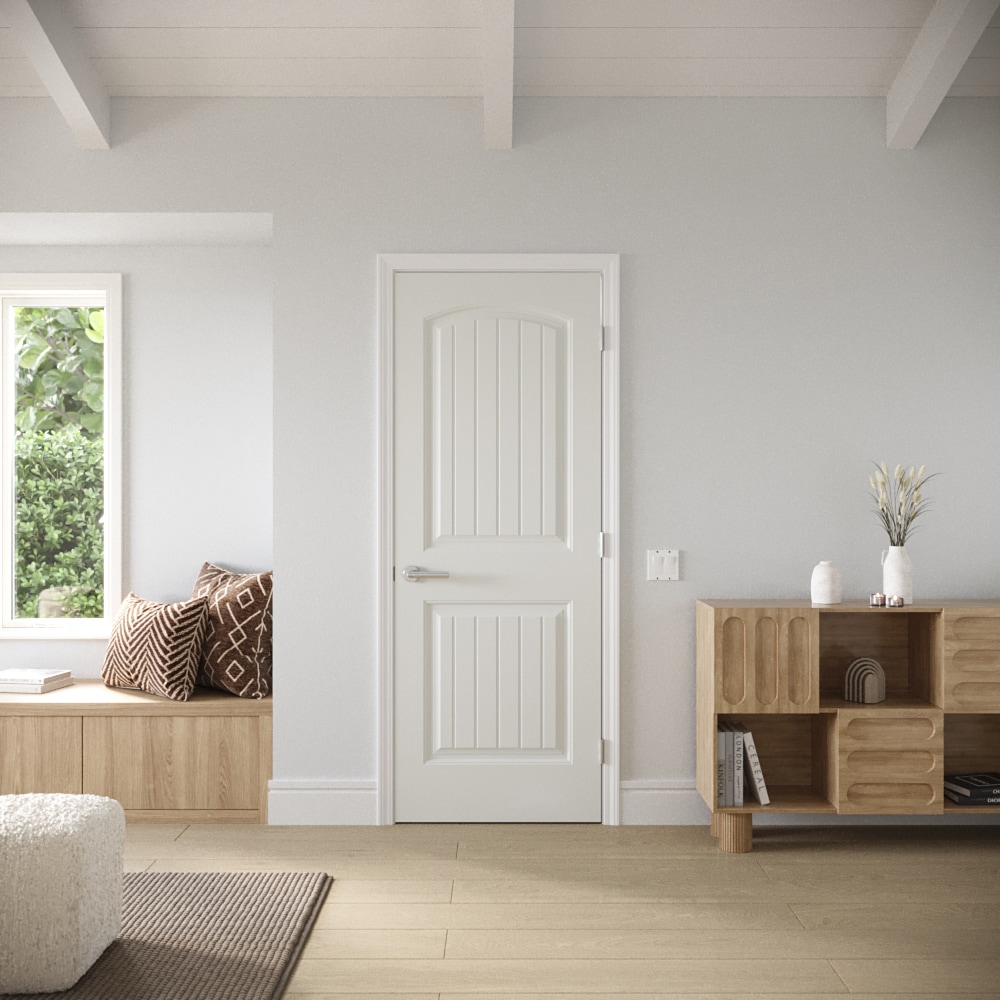 Masonite Cheynne 32-in x 80-in Primed 1-panel Smooth Hollow core Primed ...