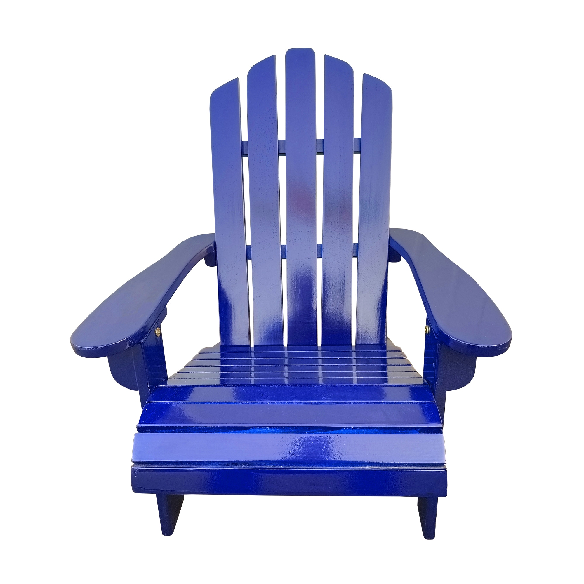 AAZJ Patio Chair Blue Wood Frame Stationary Adirondack Chair with Slat ...