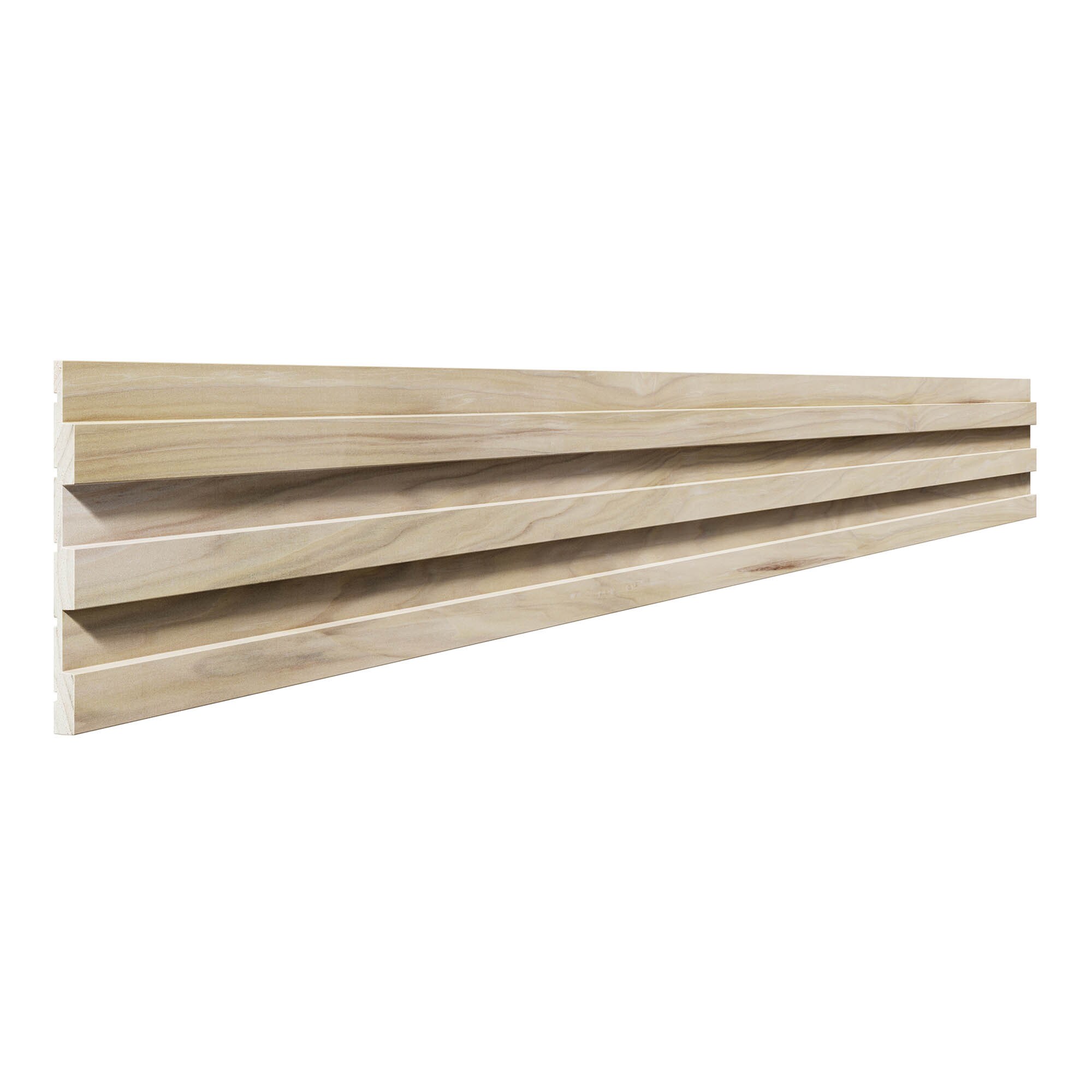 Ornamental Mouldings 5-in x 4-ft Natural Unfinished Slat wall Poplar ...