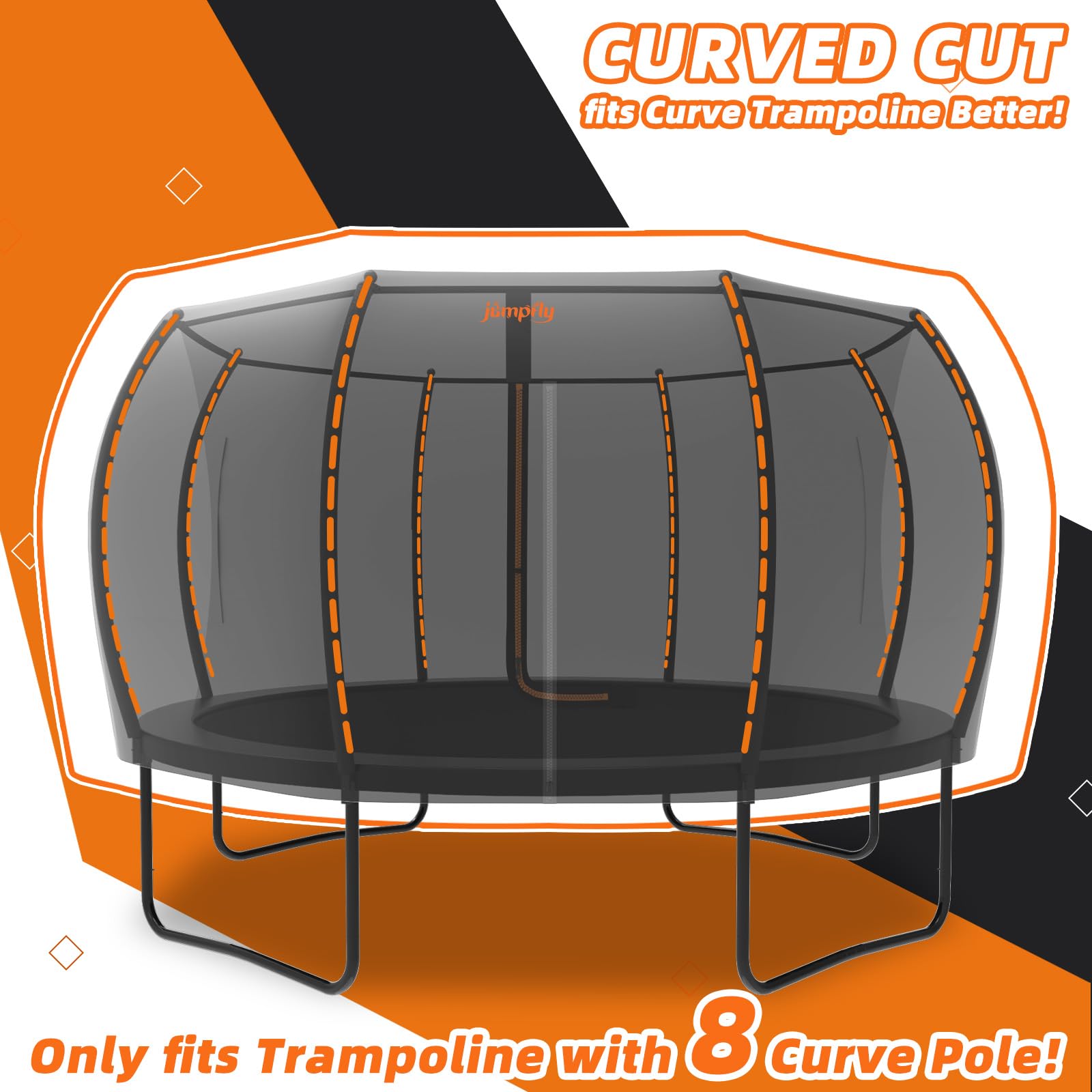 Jumpfly 10FT Trampoline Tent Frameless Shade Cover with LED Light ...