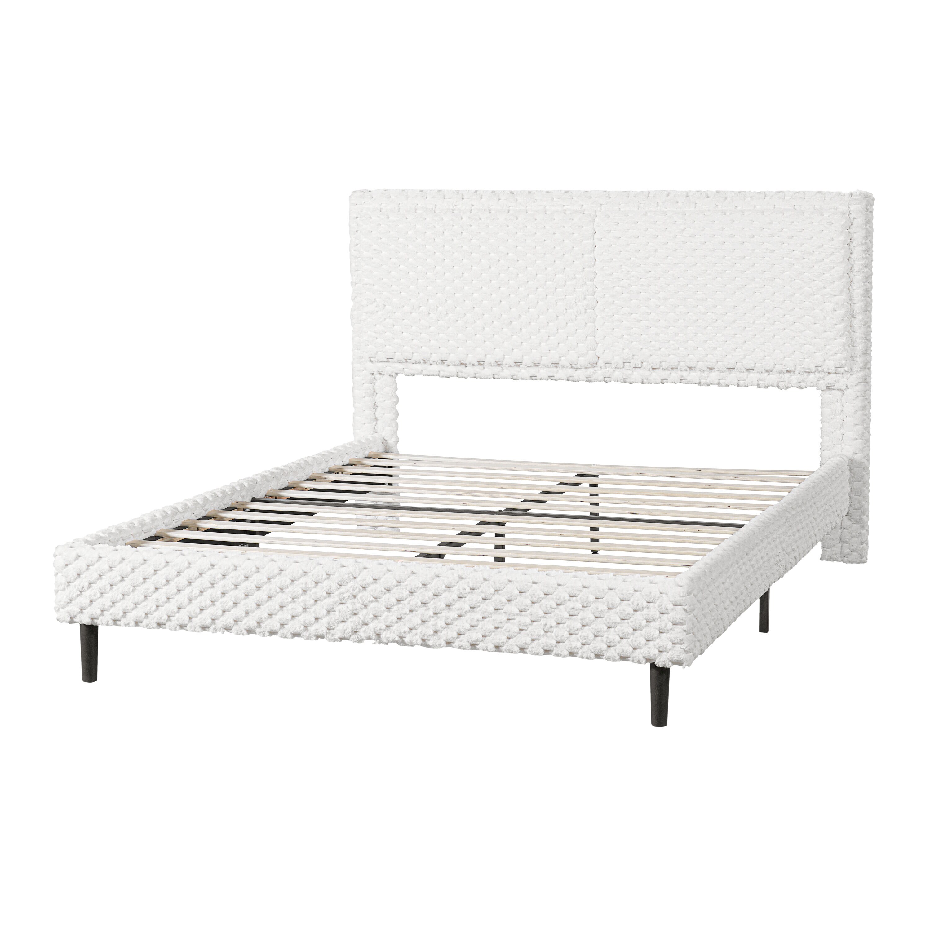 Christopher Knight Home Modern Plush Upholstered Queen Bed Frame with ...