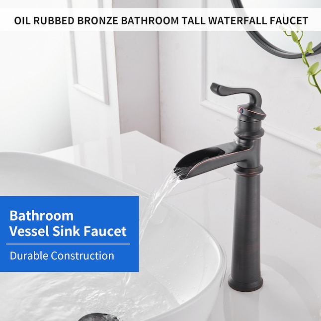 BWE Oil Rubbed Bronze Vessel 1-Handle WaterSense Waterfall Bathroom ... BWE Oil Rubbed Bronze Vessel 1-Handle WaterSense Waterfall Bathroom ...