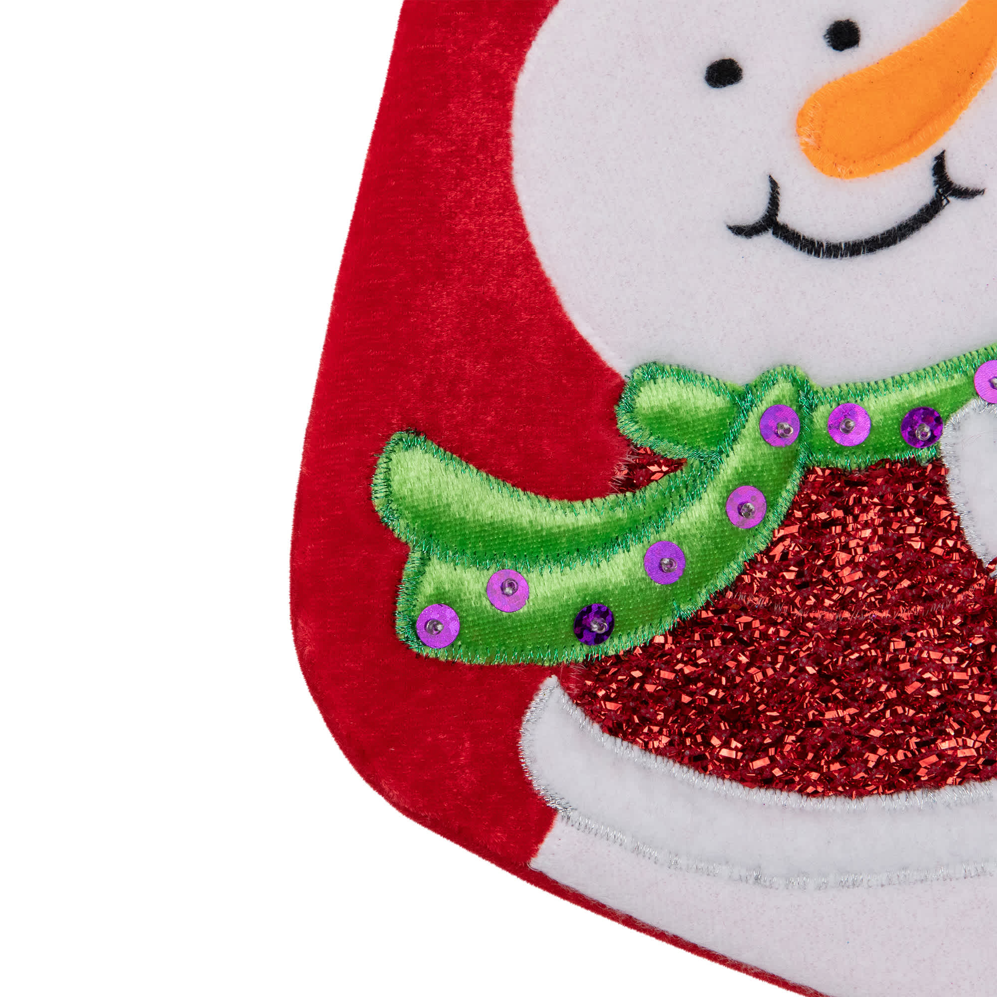 Northlight 20.5 inch Red and White Embroidered Snowman with Glitter ...