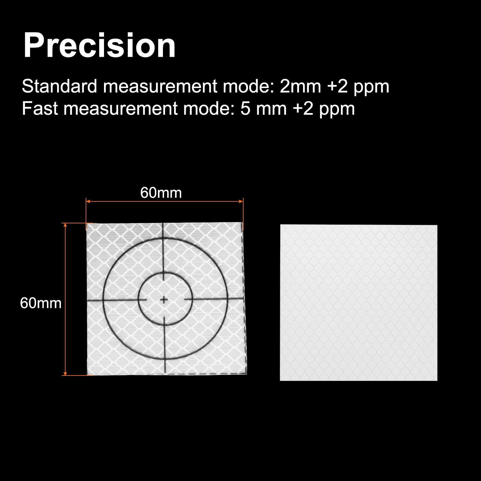 Harfington 80pcs Survey Reflector Sheets 60mm x 60mm Self-Adhesive ...