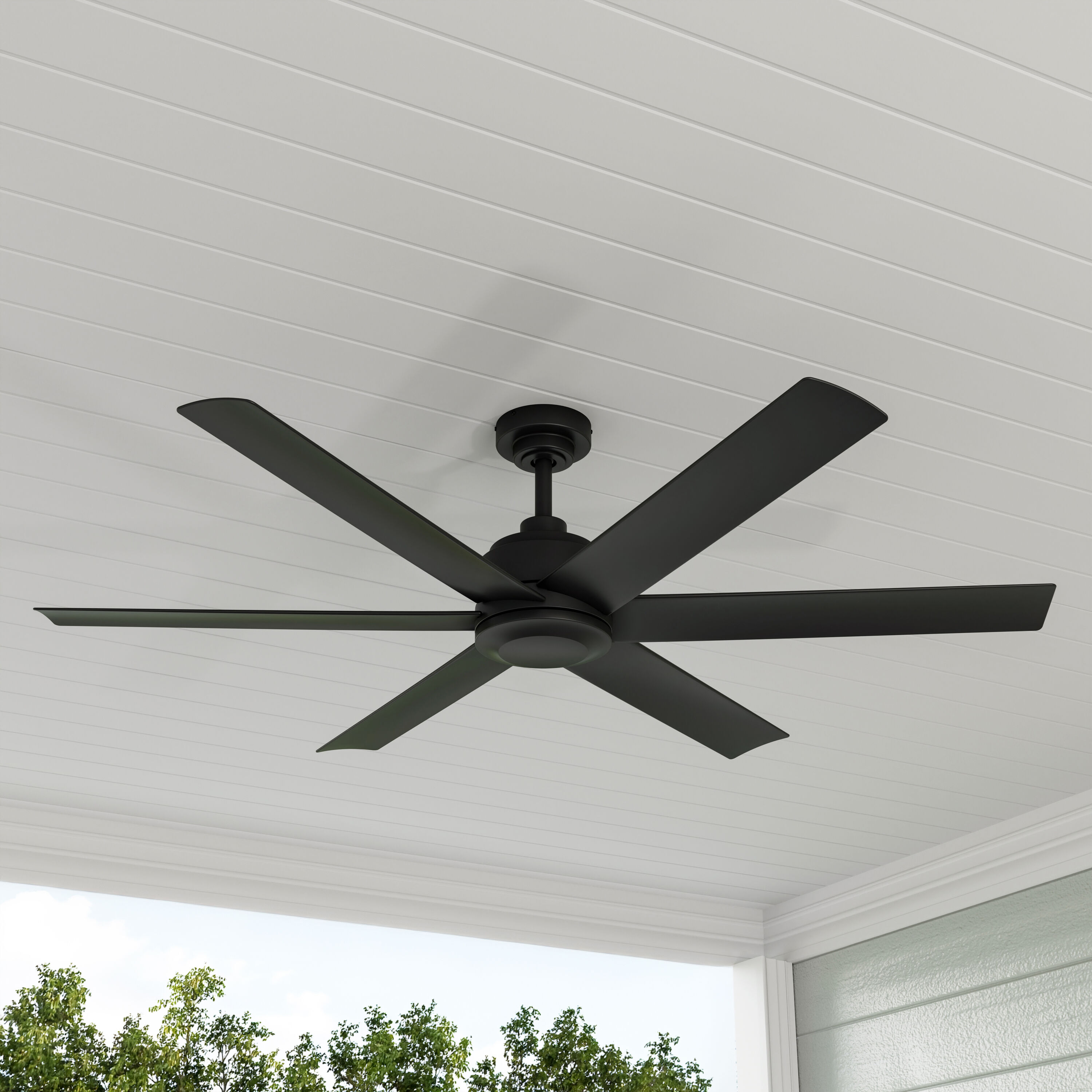 Harbor Breeze Greystone Easy2Hang 60-in Matte Black with Matte Blades ...