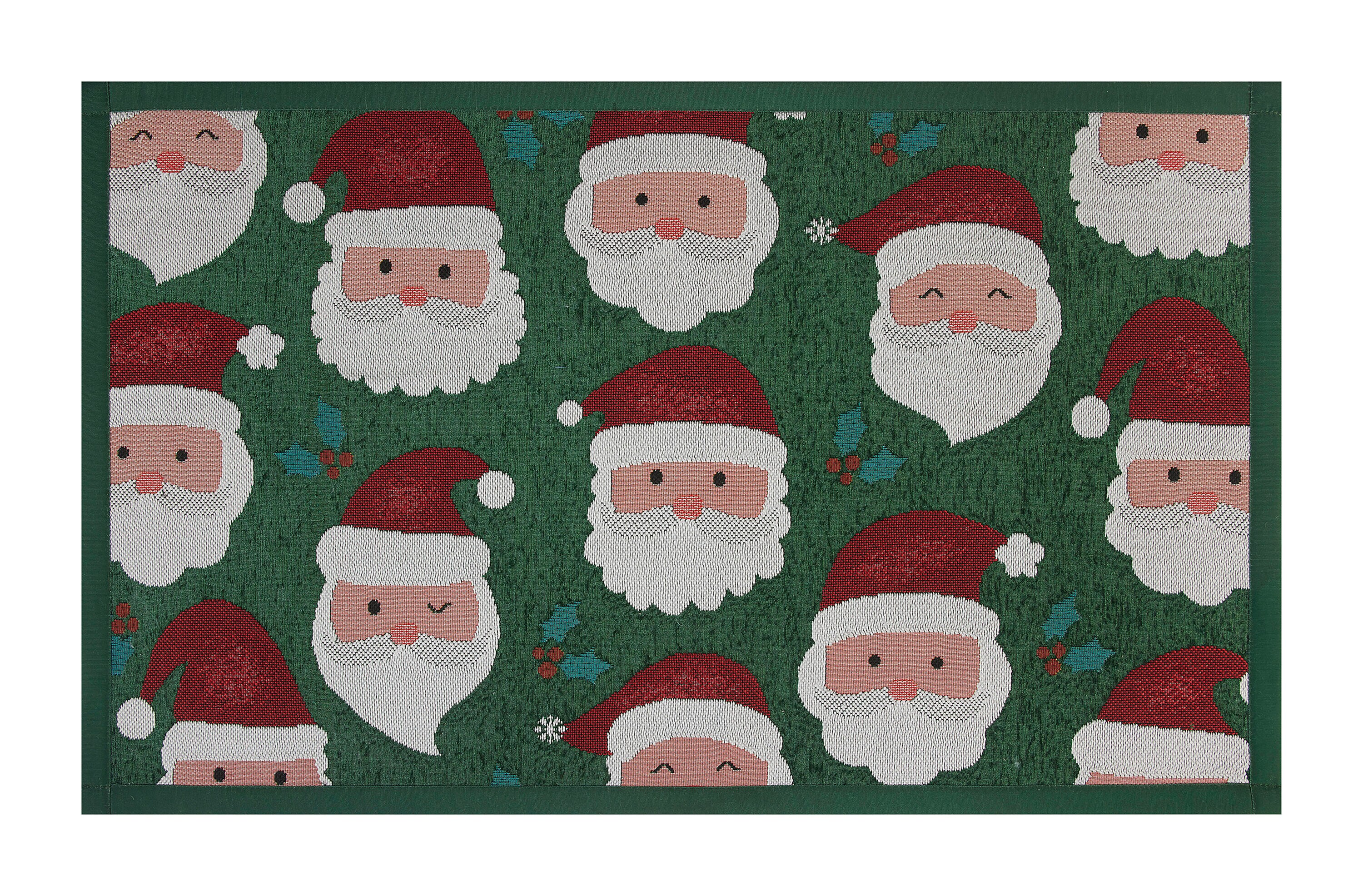 Holiday Living 34-in x 21-in Santa Non-Slip Grip Indoor Door Mat in the ...