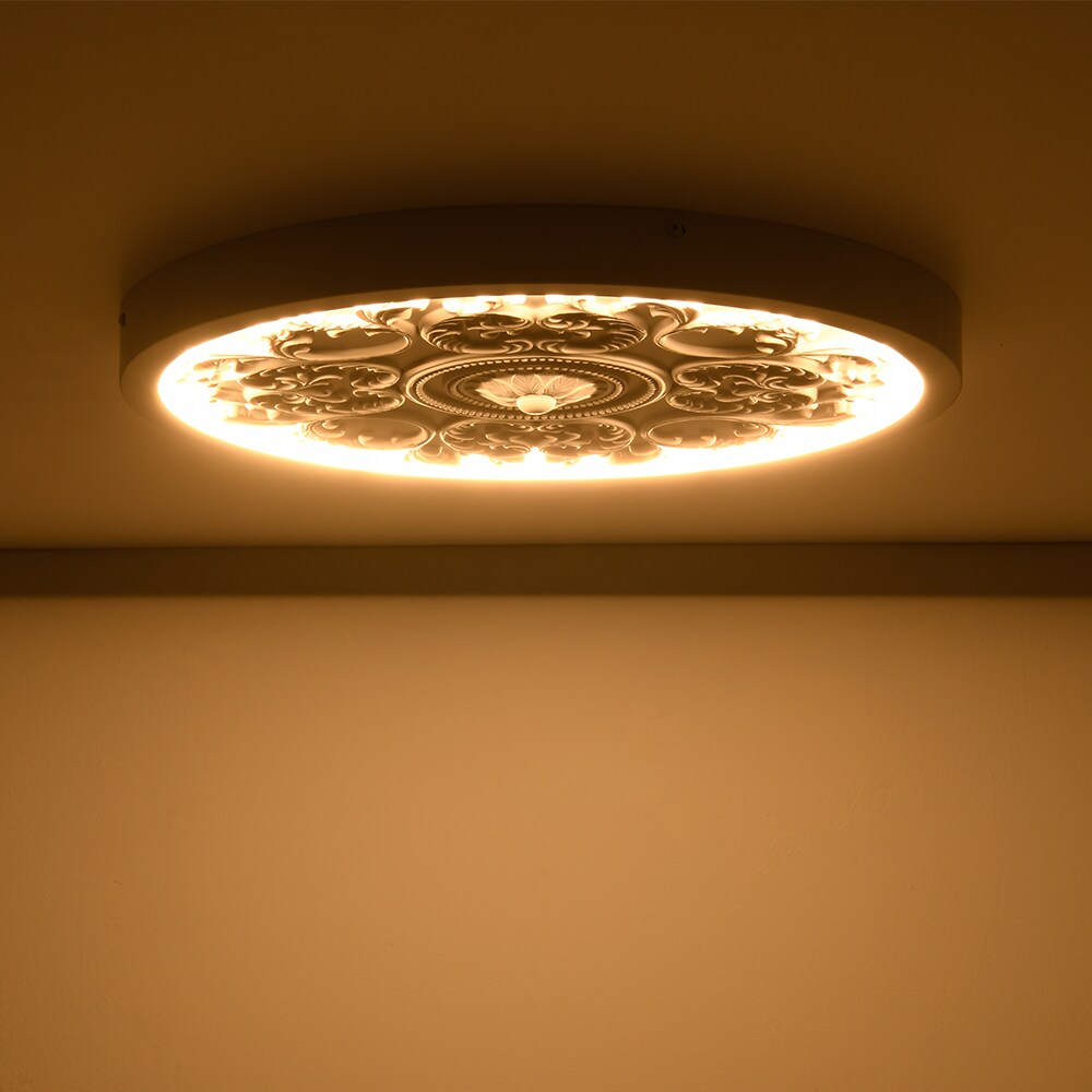 Zicbol 19.09-in Matte White Integrated LED Flush Mount Light in the ...