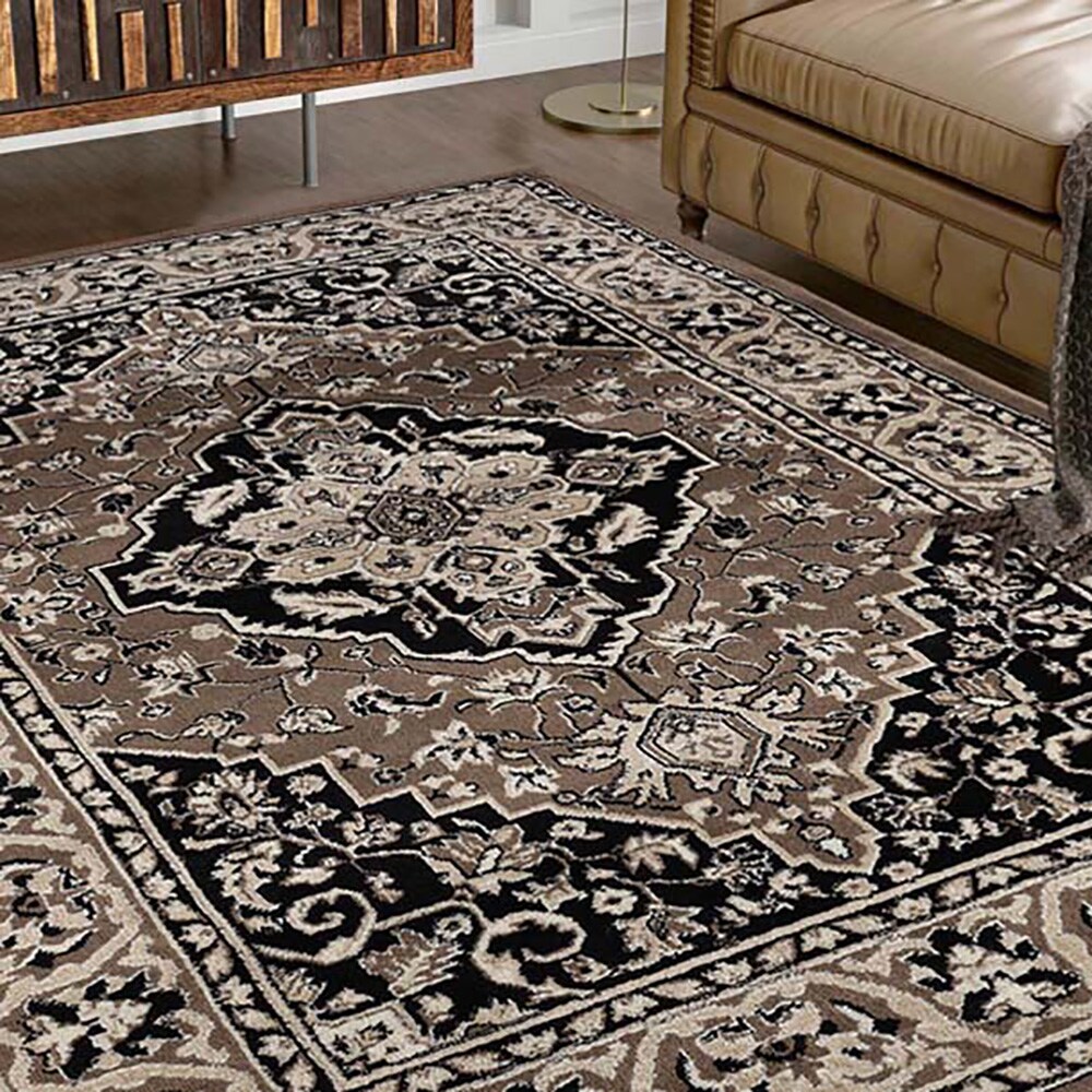 Superior 5 X 8 (ft) Brown Indoor Floral/Botanical Mid-century Modern ...