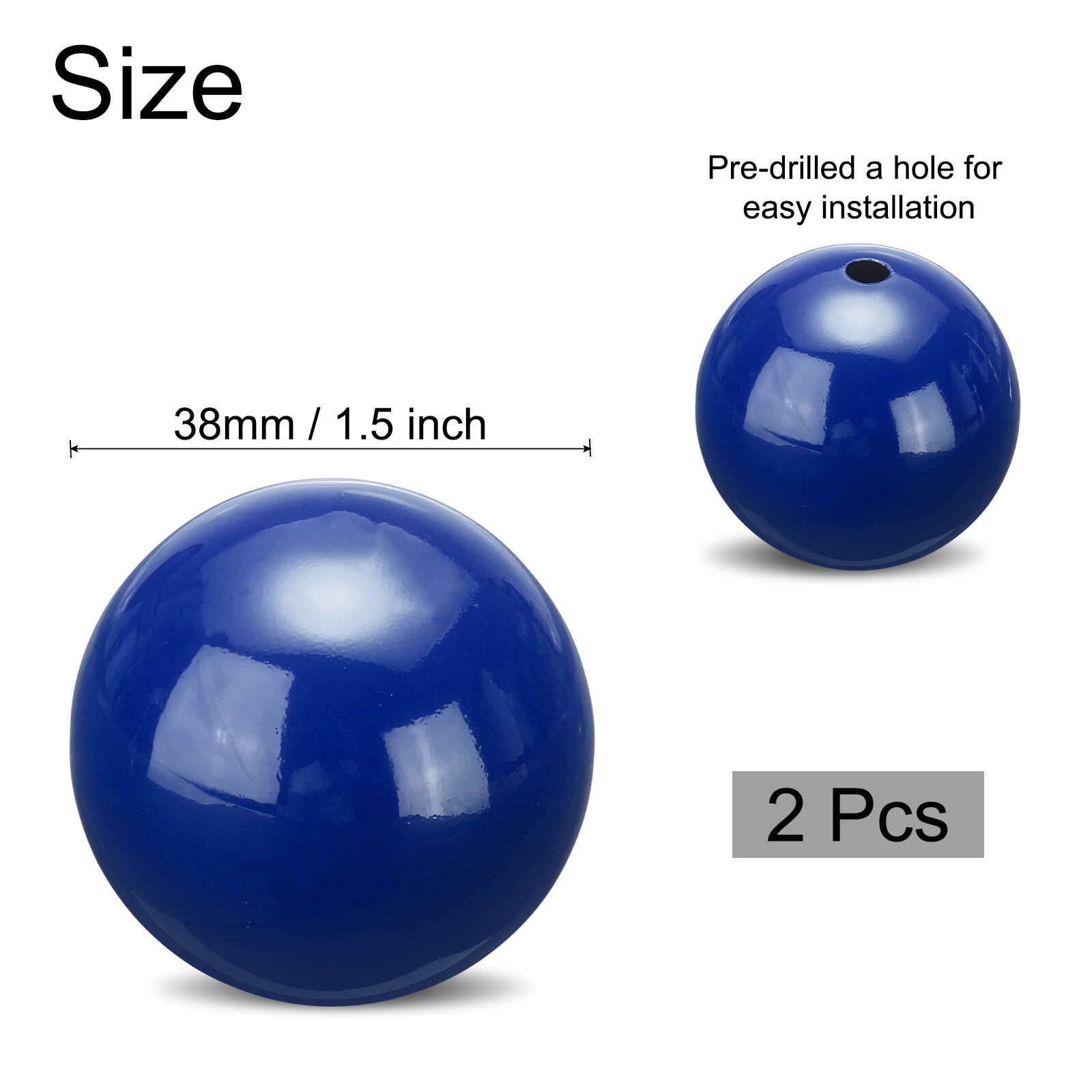 Unique Bargains 2pcs Gazing Globe Decor Ball 1.5 Inch 38mm Garden ...