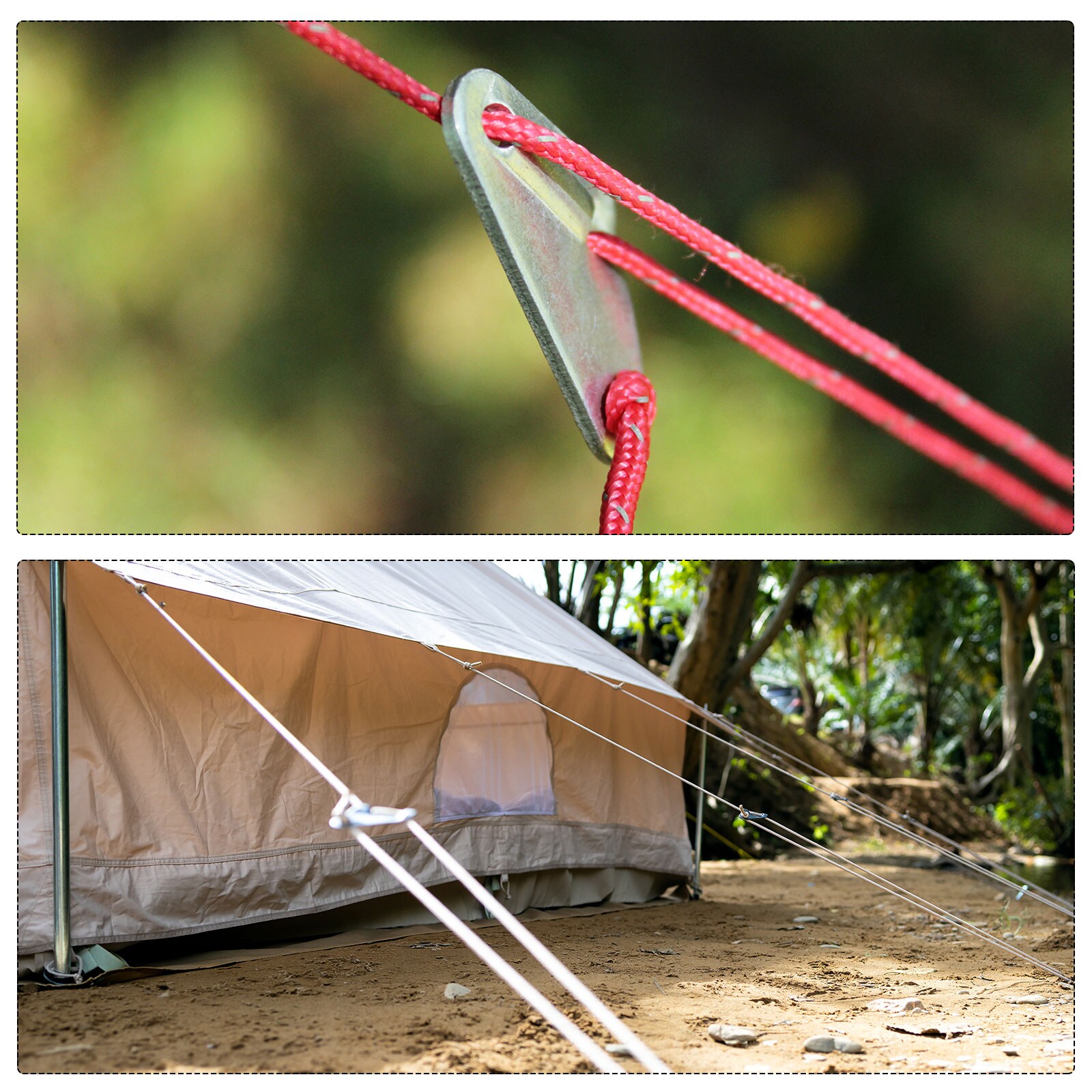 Unique Bargains Aluminum Rope Tensioner 4.5/7/19mm Dia. 3 Hole Tent ...