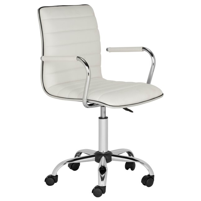 Safavieh Jonika White Contemporary Adjustable Height Swivel Metal Desk ... Safavieh Jonika White Contemporary Adjustable Height Swivel Metal Desk ...