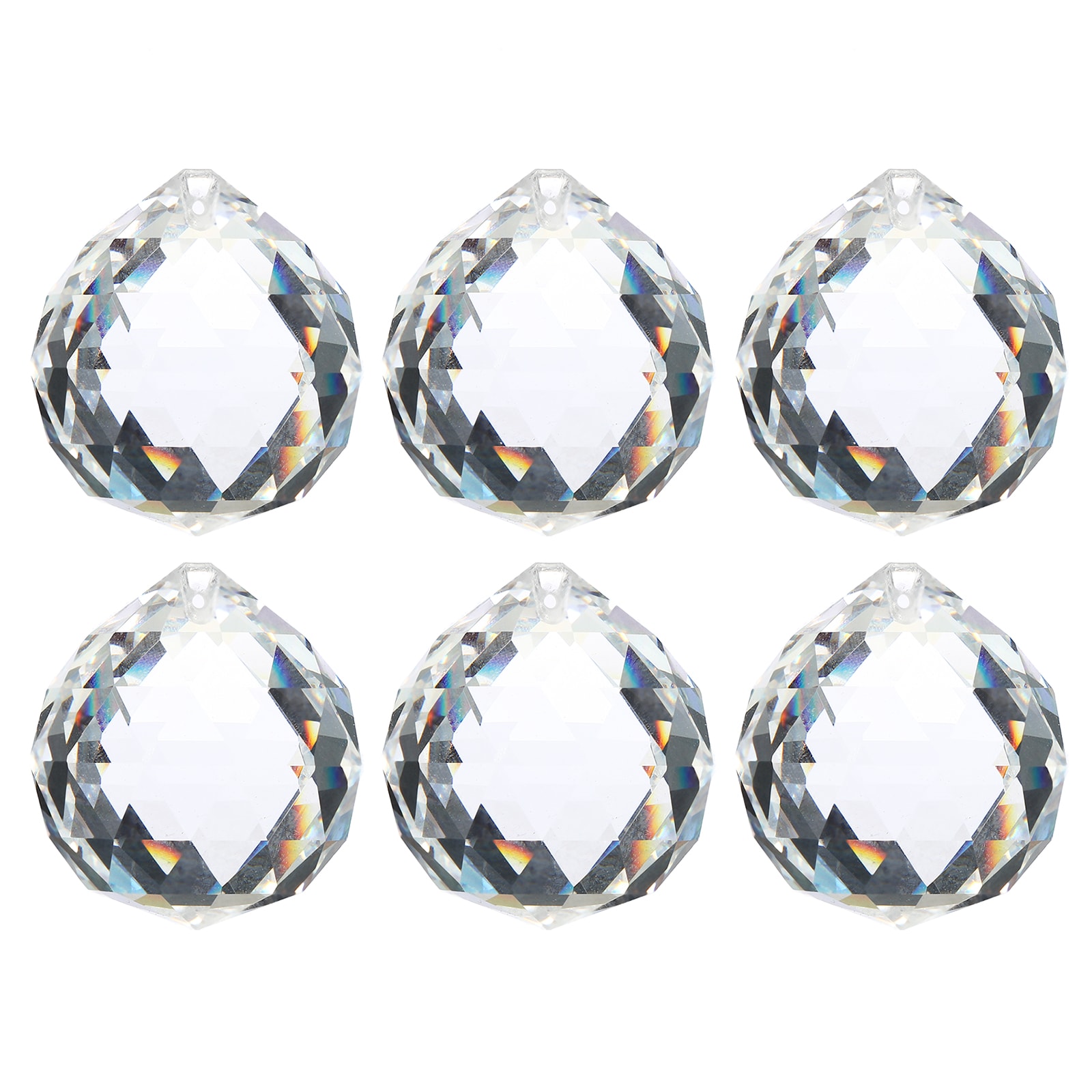 PATIKIL Clear Crystal Ball Prism 6 Pack 40mm Chandelier Prisms Parts ...