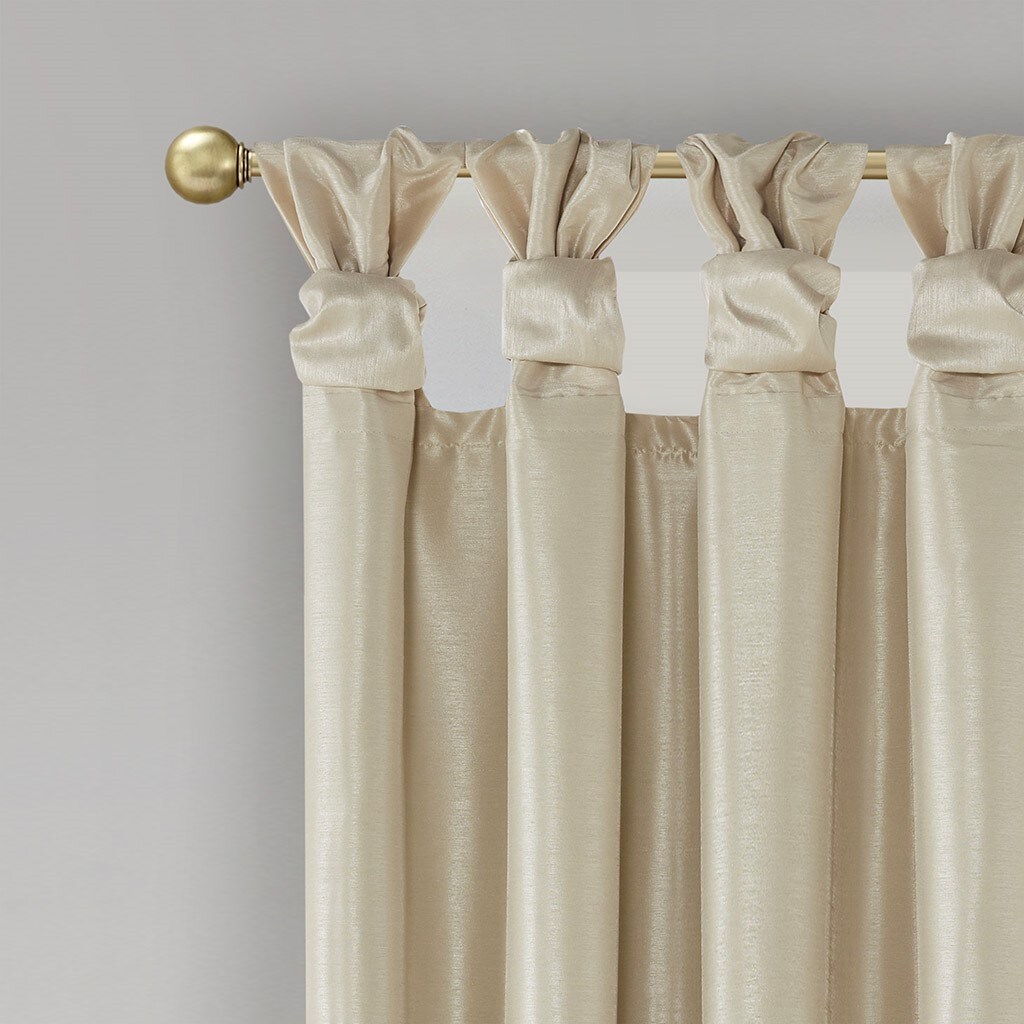 LUXEYARD Twist Tab Total Blackout Window Curtain Panel Champagne ...