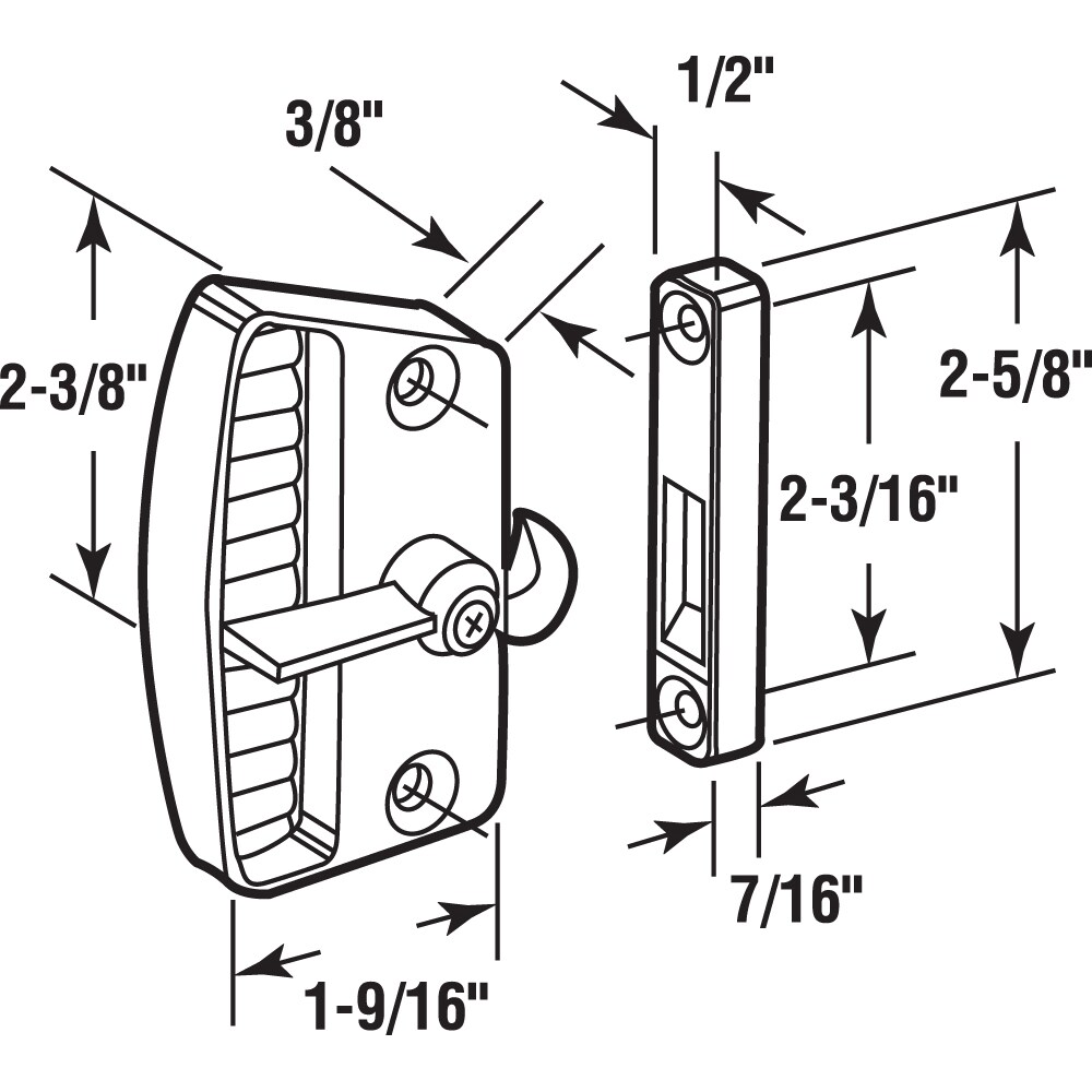 Prime-Line 2.25-in Black Die-cast Reversible-Handed Handleset in the ...