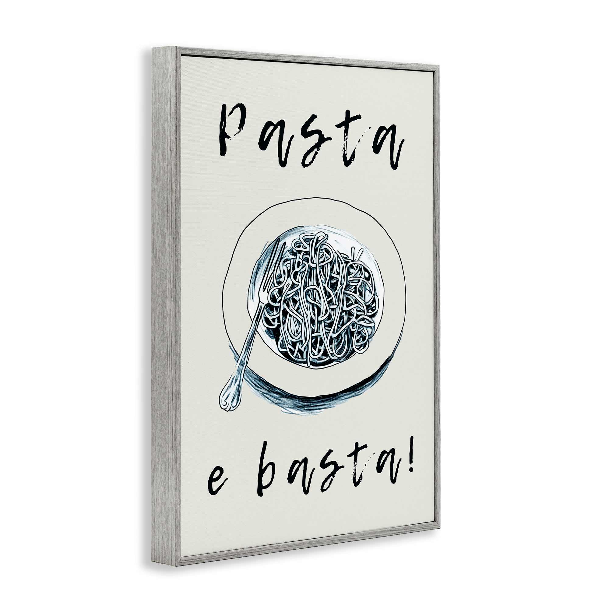 Stupell Industries Pasta e Basta Meal Gray Framed Giclee Art By Andreas ...