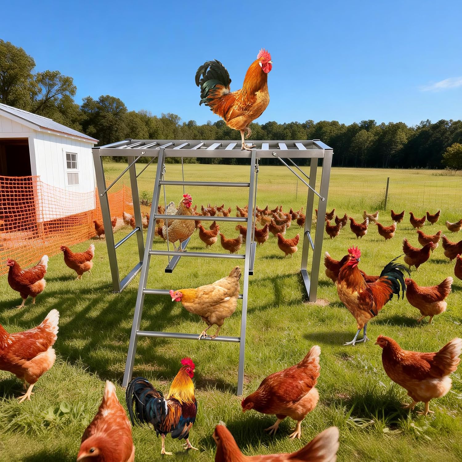 Garvee Chicken Perch with Swing Set Roosting Bars for Chickens in Coop ...
