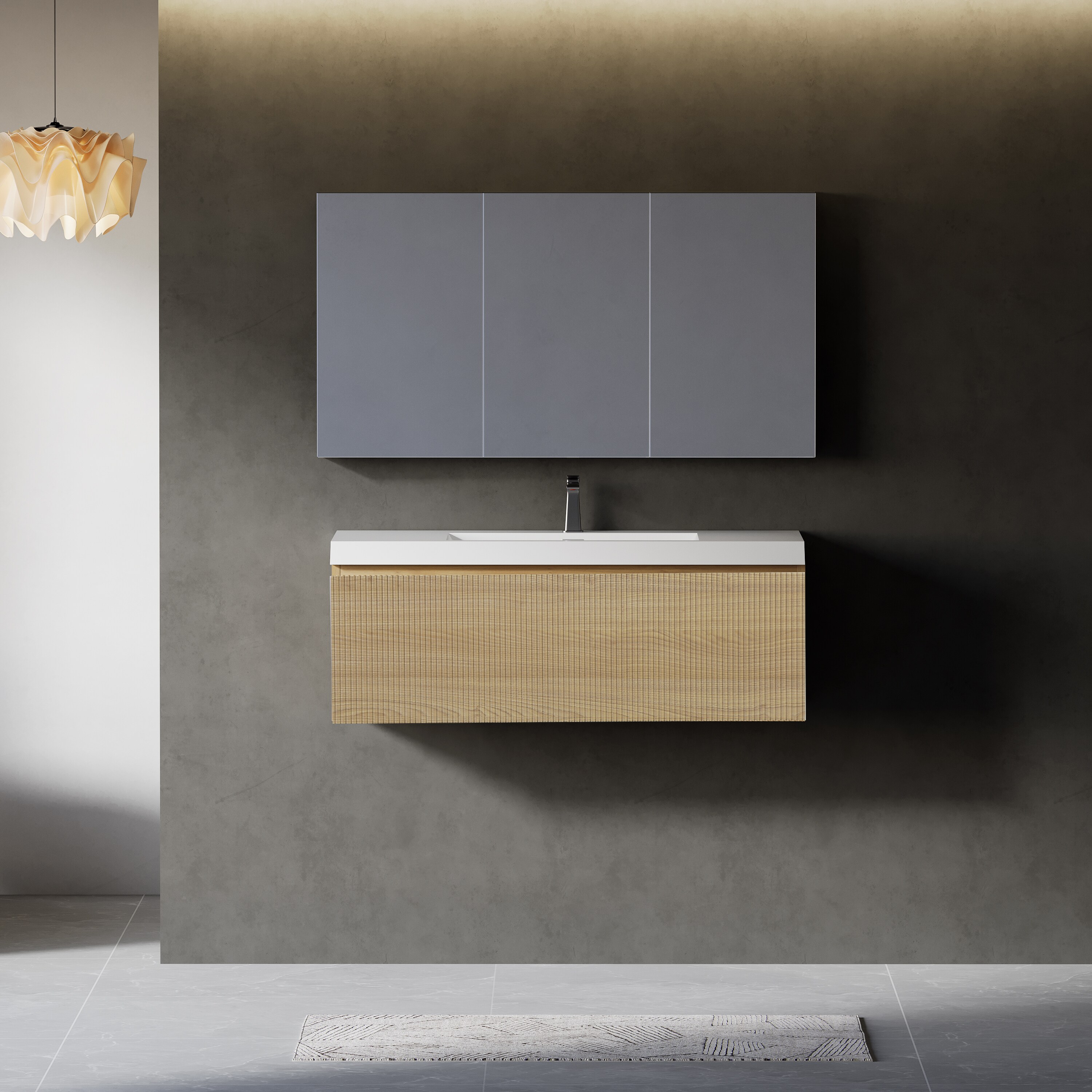 Tahanbath 42inch Floating Bathroom Vanity with Sink Combo Modern Wall ...