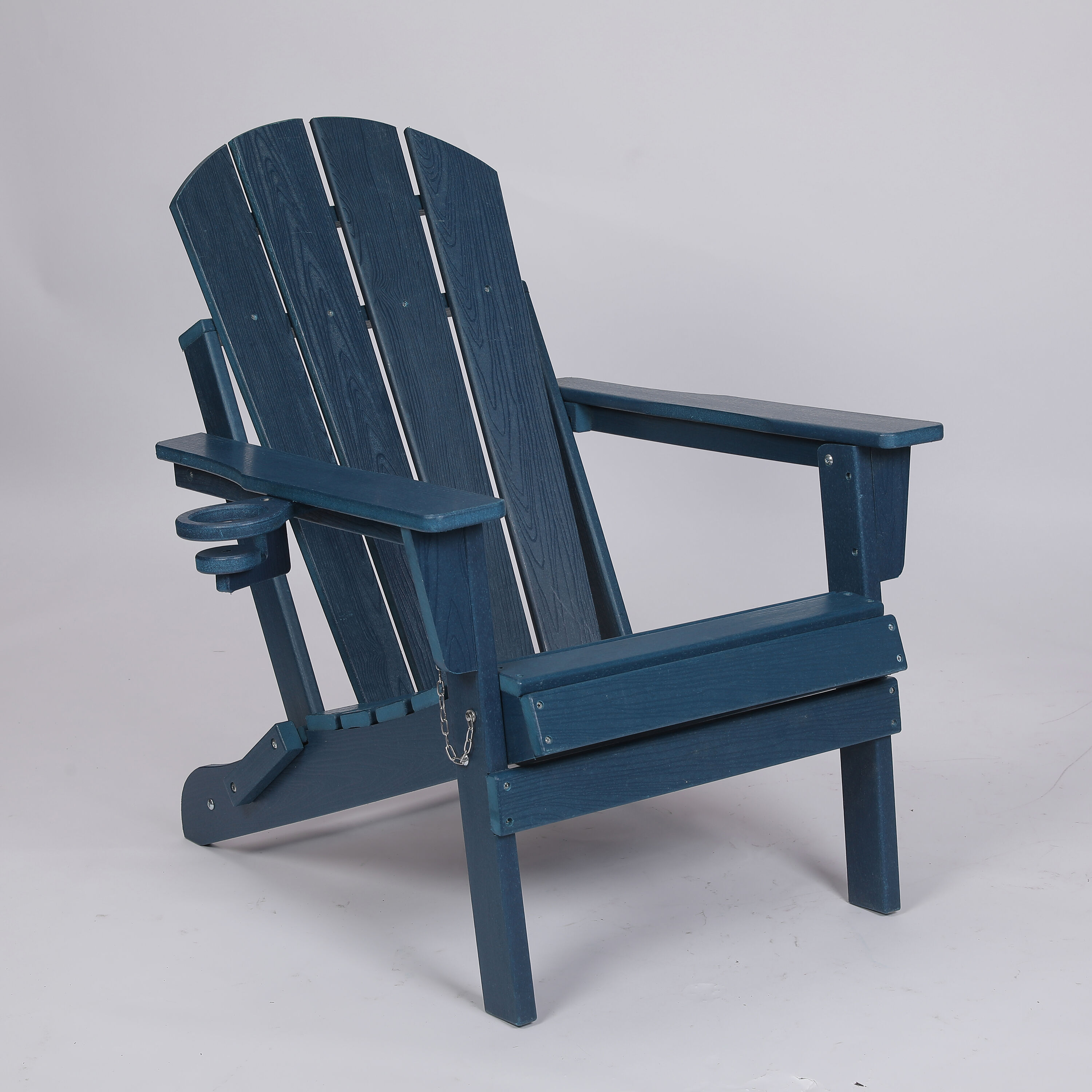 AAZJ Patio Chair Navy Blue HDPE Frame Stationary Adirondack Chair with ...