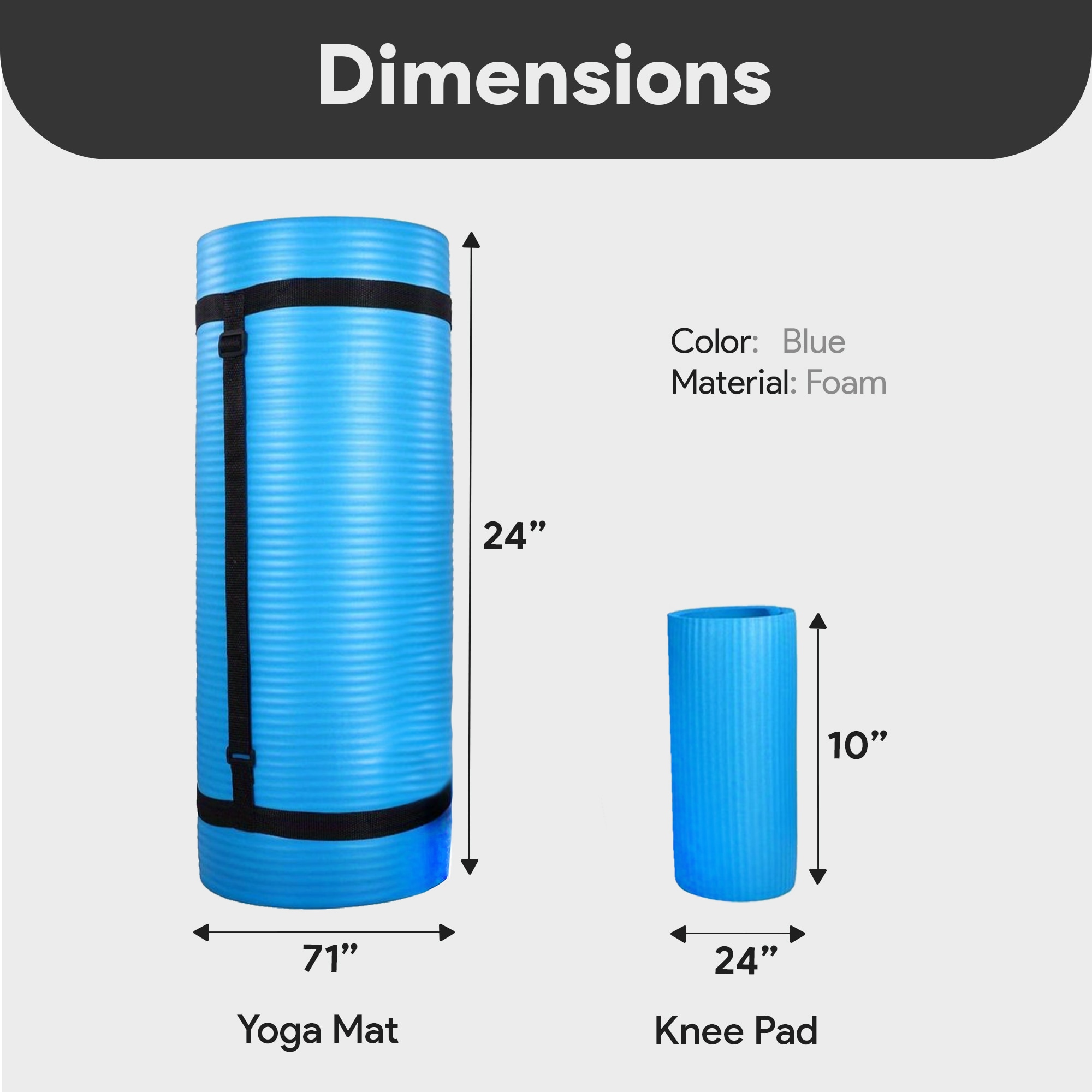 Balancefrom Yoga Mat with Knee Pad Yoga Blocks Carrying Strap and Extra ...