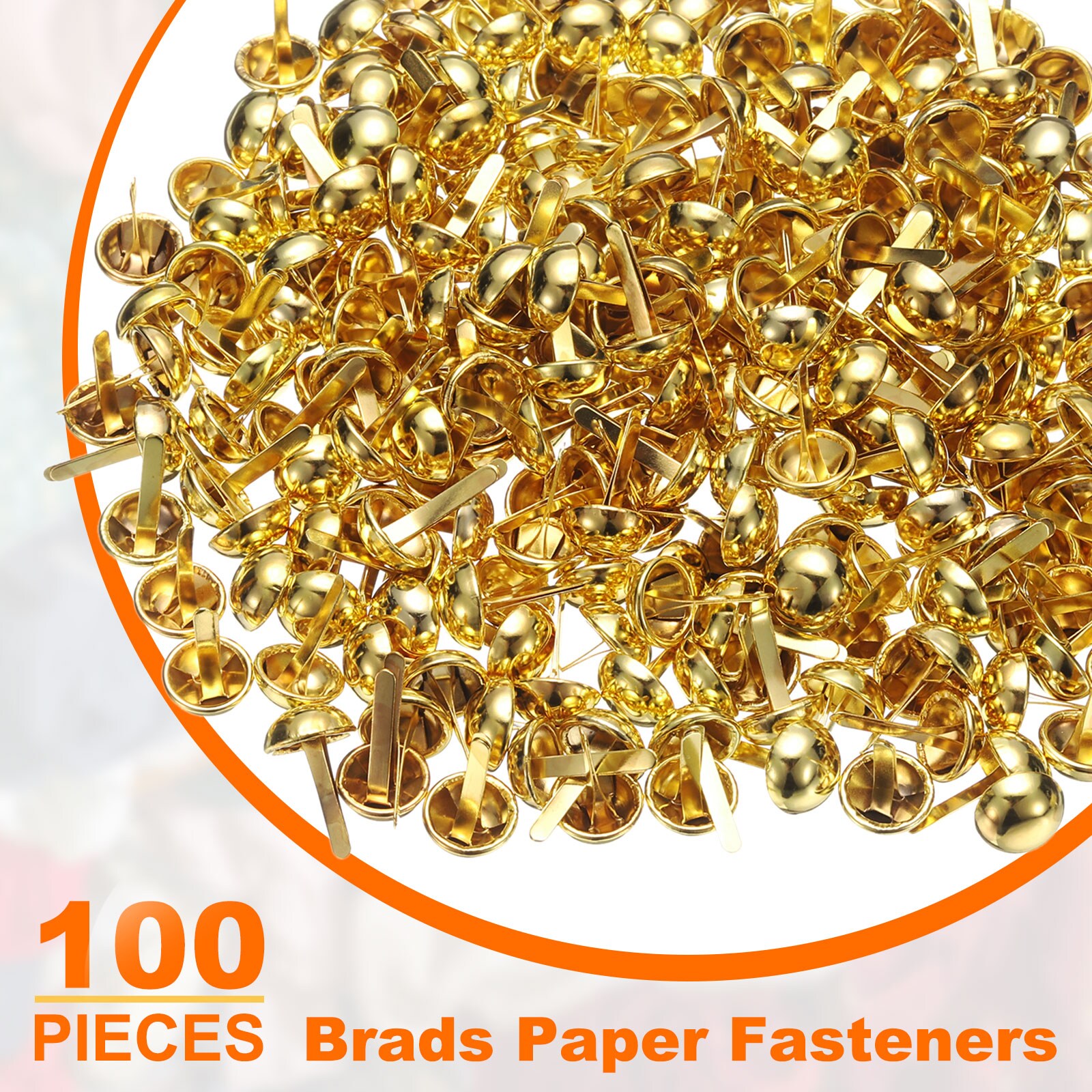 Harfington 100pcs Brads Paper Fasteners 10mm x 17mm Metal Paper Crafts ...