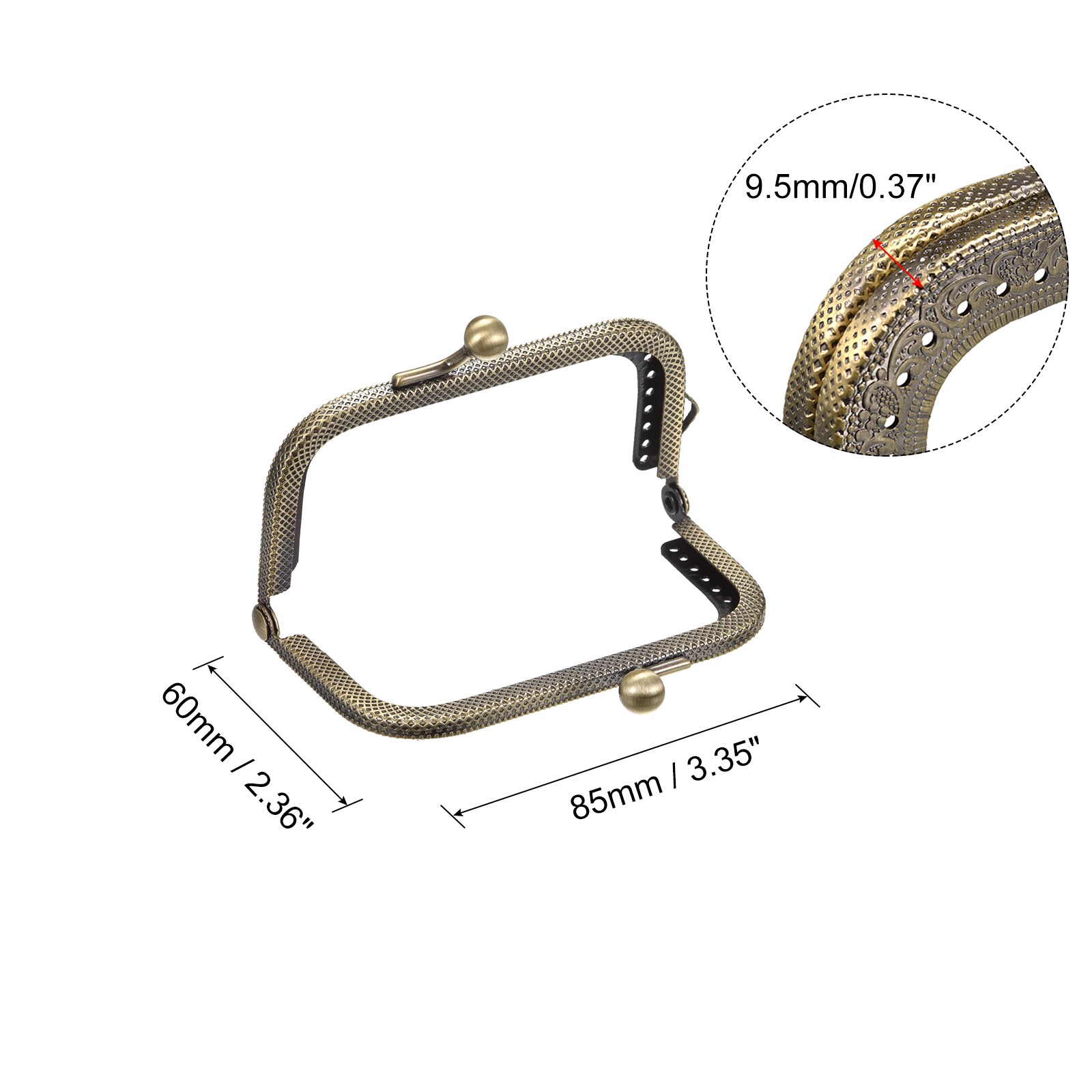 Unique Bargains 5pcs Metal Purse Frames 3.35-Inch Kiss Lock Clasp Frame ...