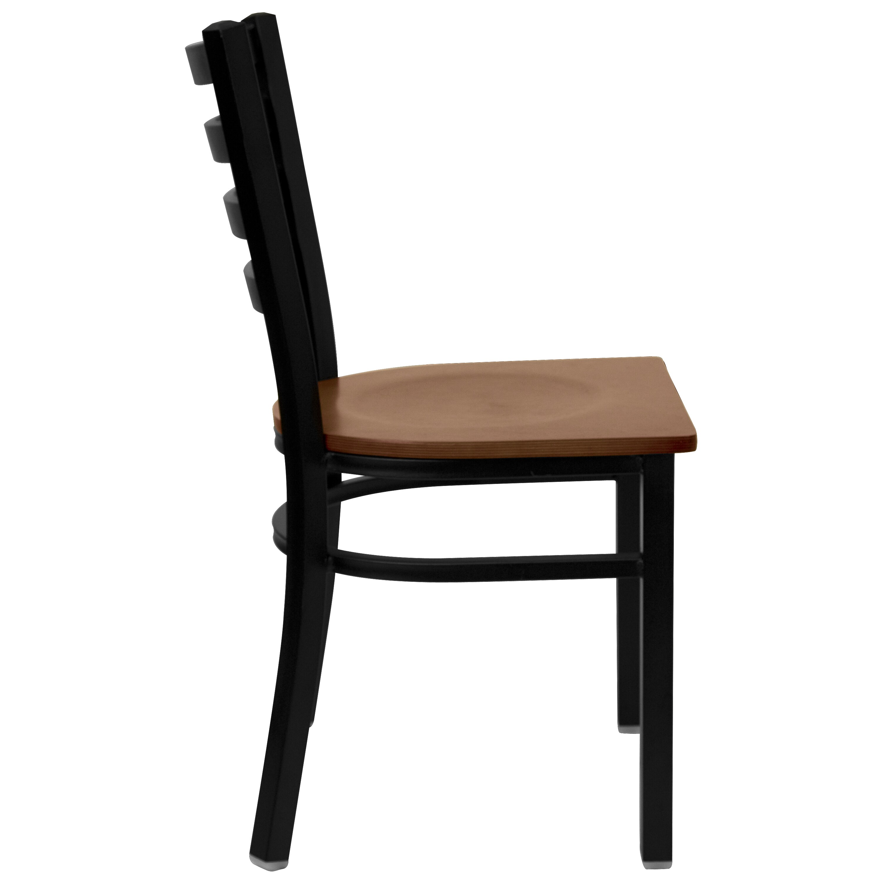 Emma + Oliver 2 Pack Black Ladder Back Metal Restaurant Chair - Cherry ...