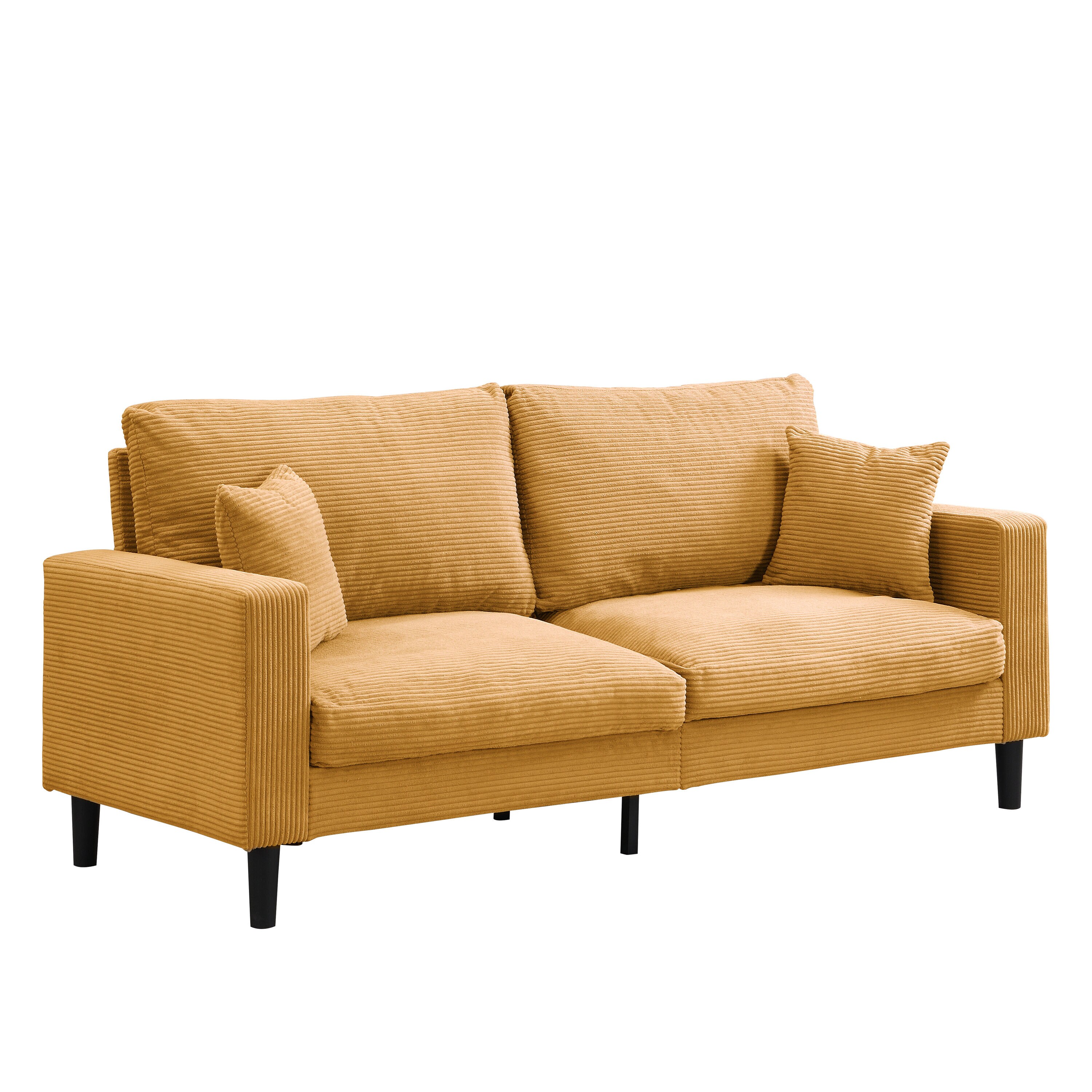 GDFStudio Lyddie Modern 74-inch Corduroy Upholstered 3-Seat Sofa with ...