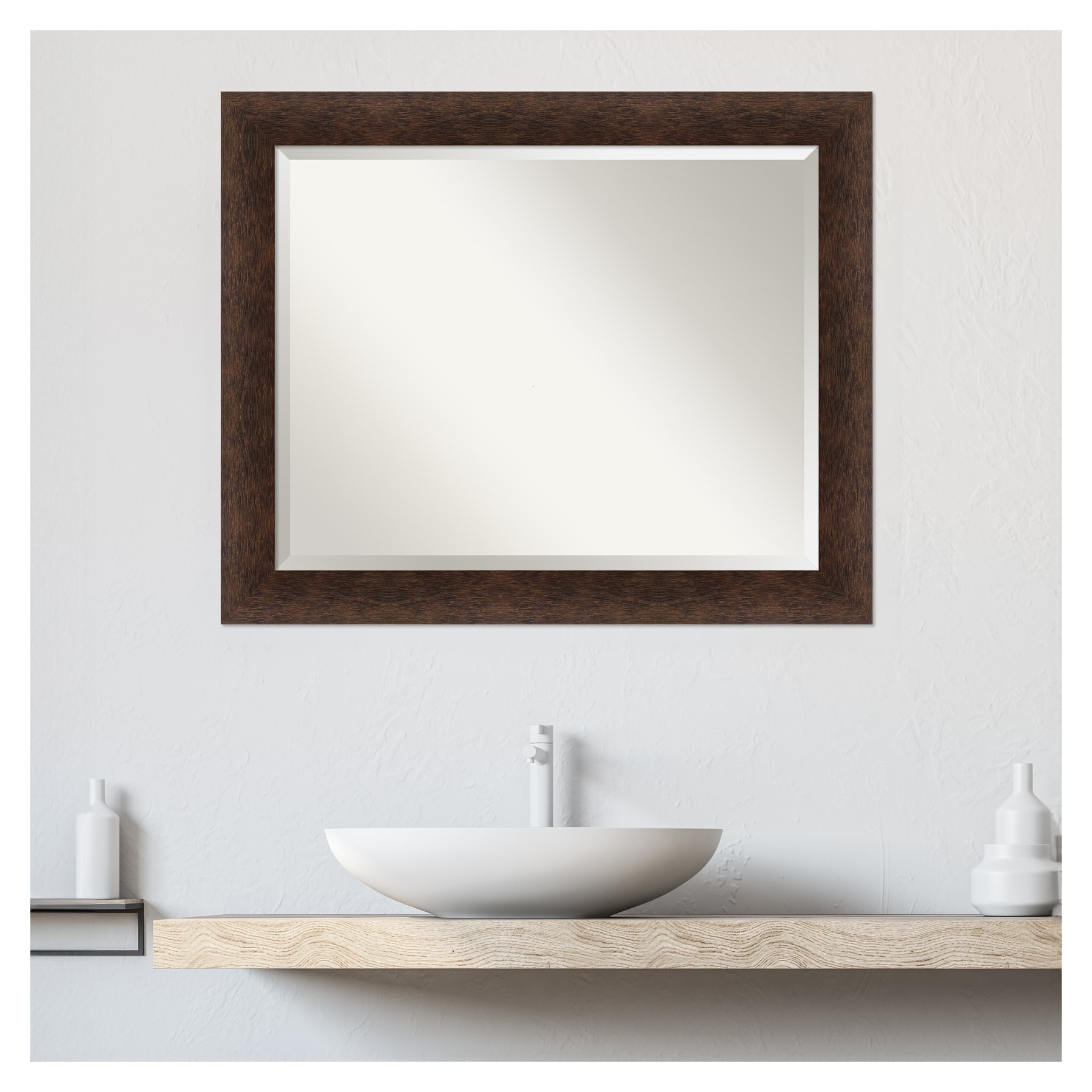 Amanti Art Warm Walnut Frame 33-in W x 27-in H Warm Walnut Framed ...