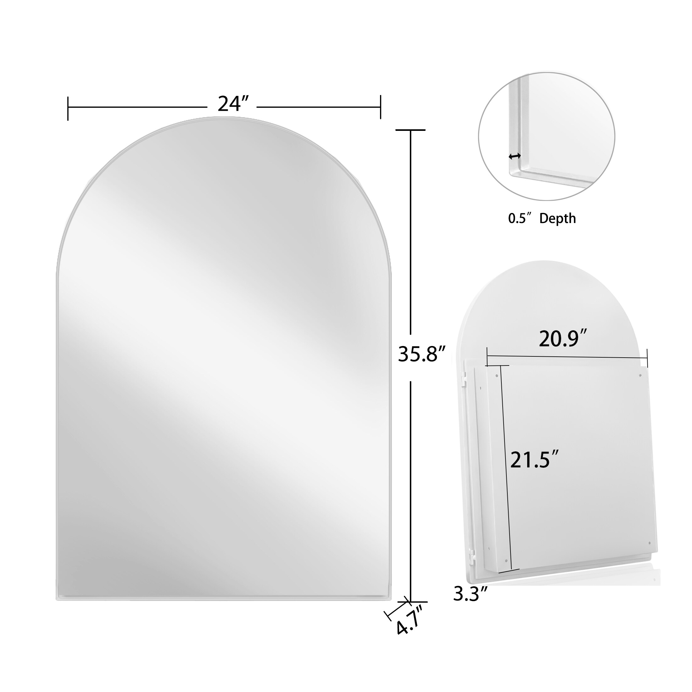 waterpar 48-in x 40-in Rectangle Dimmable Lighted Fog Free Bathroom ...