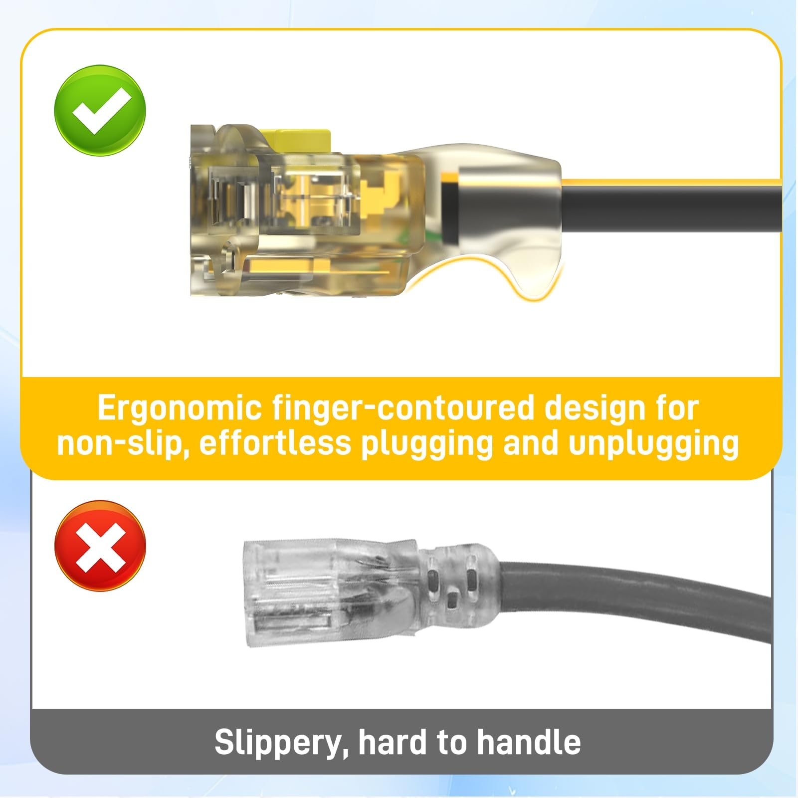AOIZGMY 50FT 12AWG 3 Prong Outdoor Extension Cord 15A 1875W Heavy Duty ...